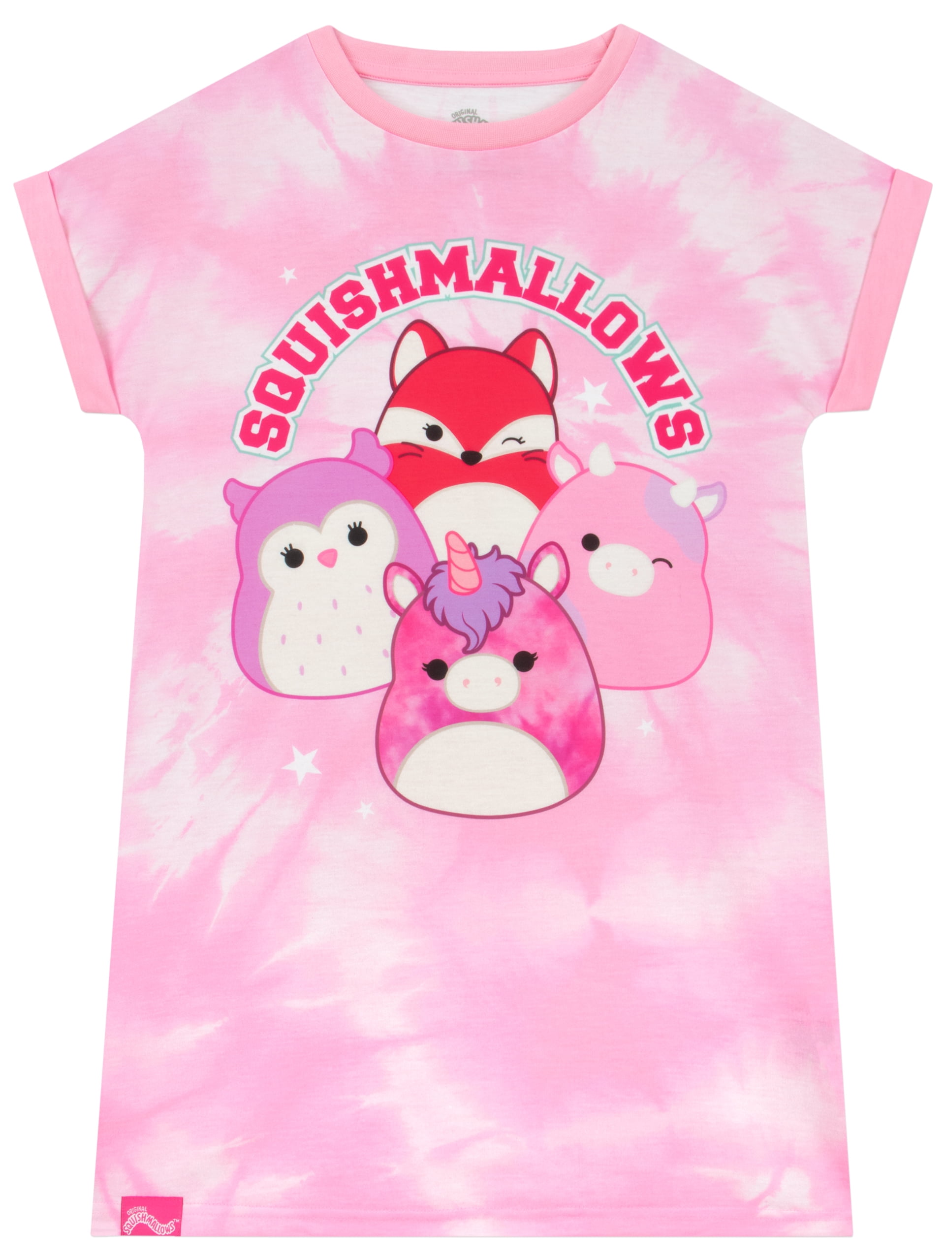 Squishmallow Girls Tie-Dye Nightdress Pink Sizes 6-14 - Walmart.com