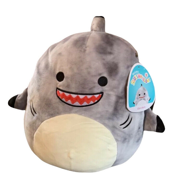 Squishmallow Gordon The Shark 12” Kellytoy Stuffed Animal Plush Gray ...