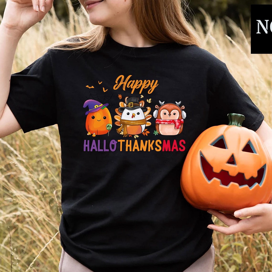 Squishmallow Happy Hallothanksmas Shirt,Winter Holiday Thanksgiving ...