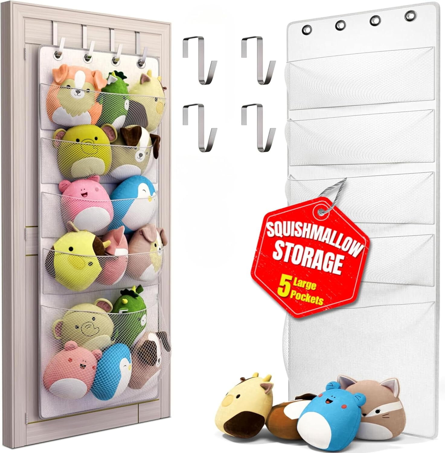 Squishmallow Holder - Over The Door Space Saving Storage Solution with ...
