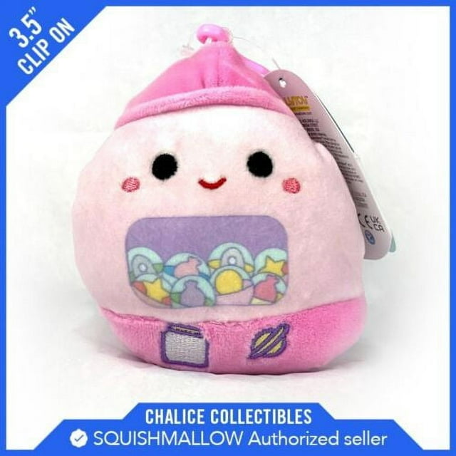 Squishmallow Kellytoy Plush Maline the Pink Time Machine Clip On 3.5 ...