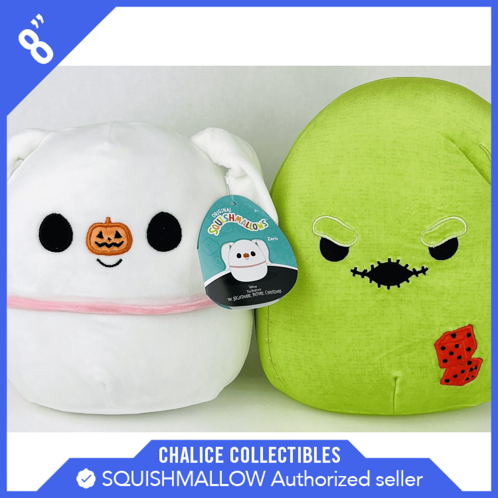 Squishmallow Kellytoy Plush NBC Oogie Boogie and Zero 8" - Walmart.com
