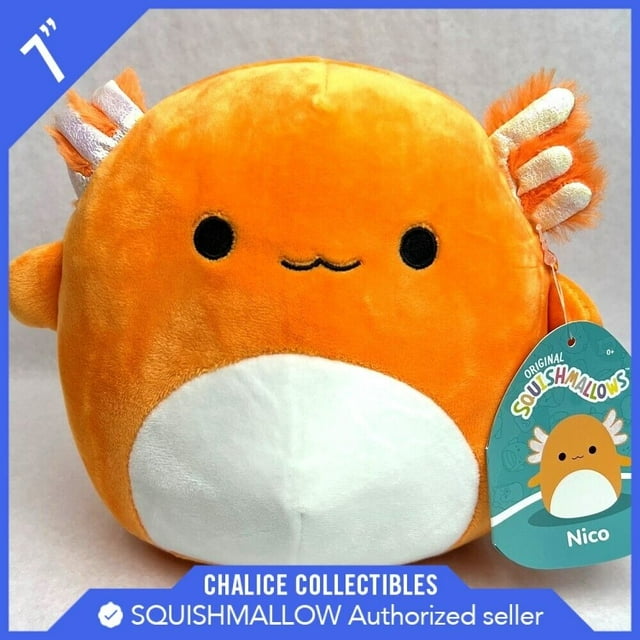Squishmallow Kellytoy Plush Nico The Orange Axolotl 7" Inch NWT ...