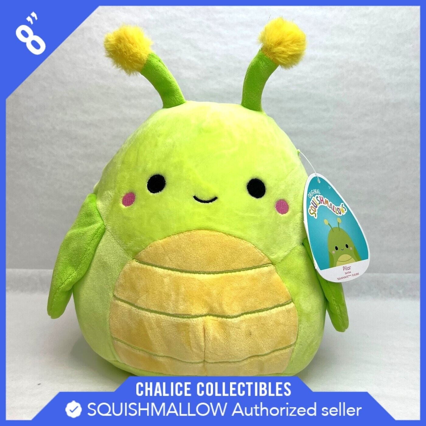 Squishmallow Kellytoy Plush Sassy Squad Pilar the Grasshopper 8" Inch ...