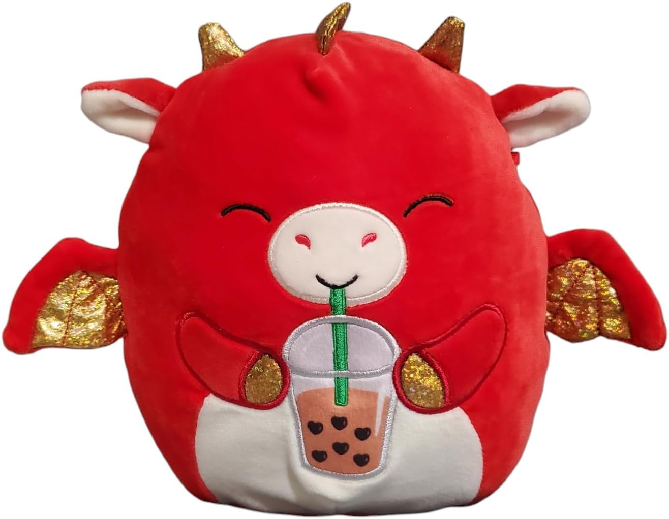 Squishmallow Official Kellytoy Baiden Dragon with Boba Tea 8 Inch ...