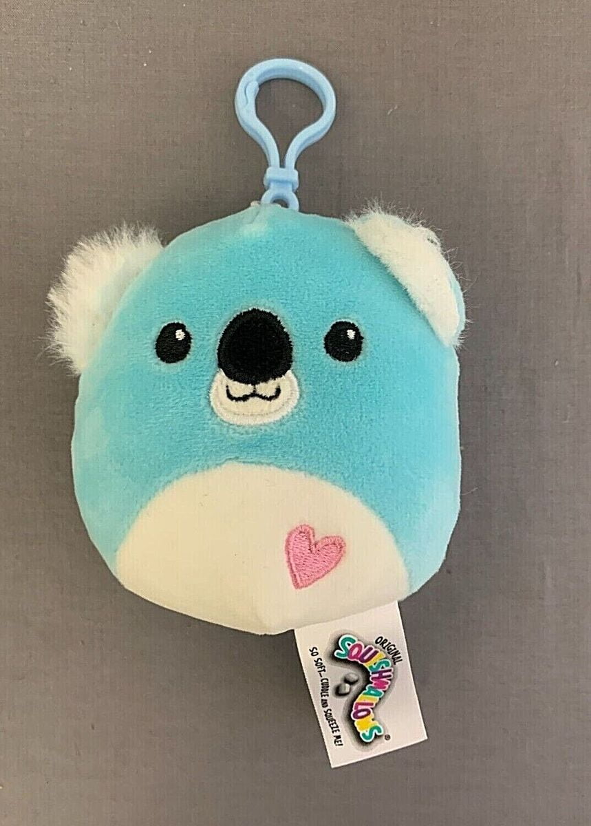 Squishmallow Paul Koala Plush Clip On Keychain Blue Valentine's Hearts ...
