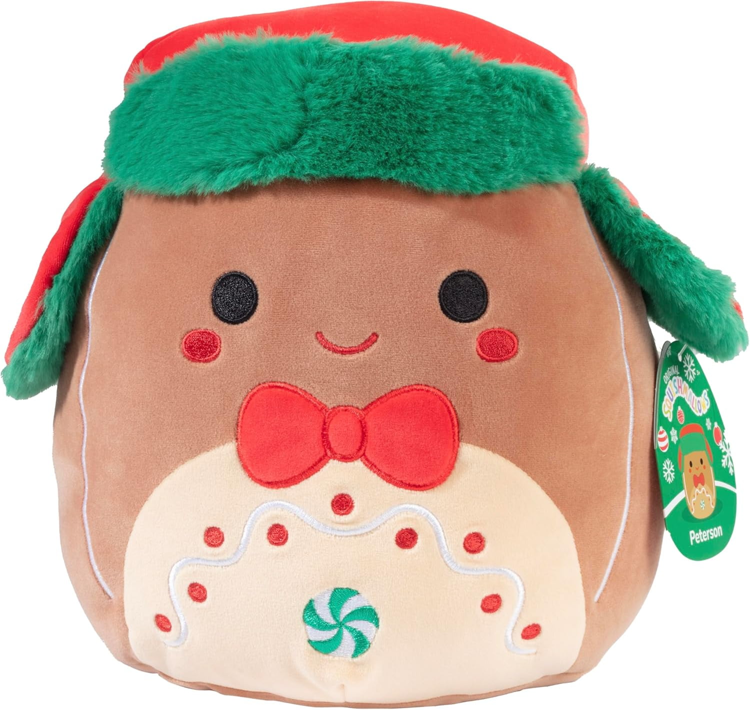 "Kellytoy Squishmallows 10"" Peterson Gingerbread Man - Christmas Plush ...