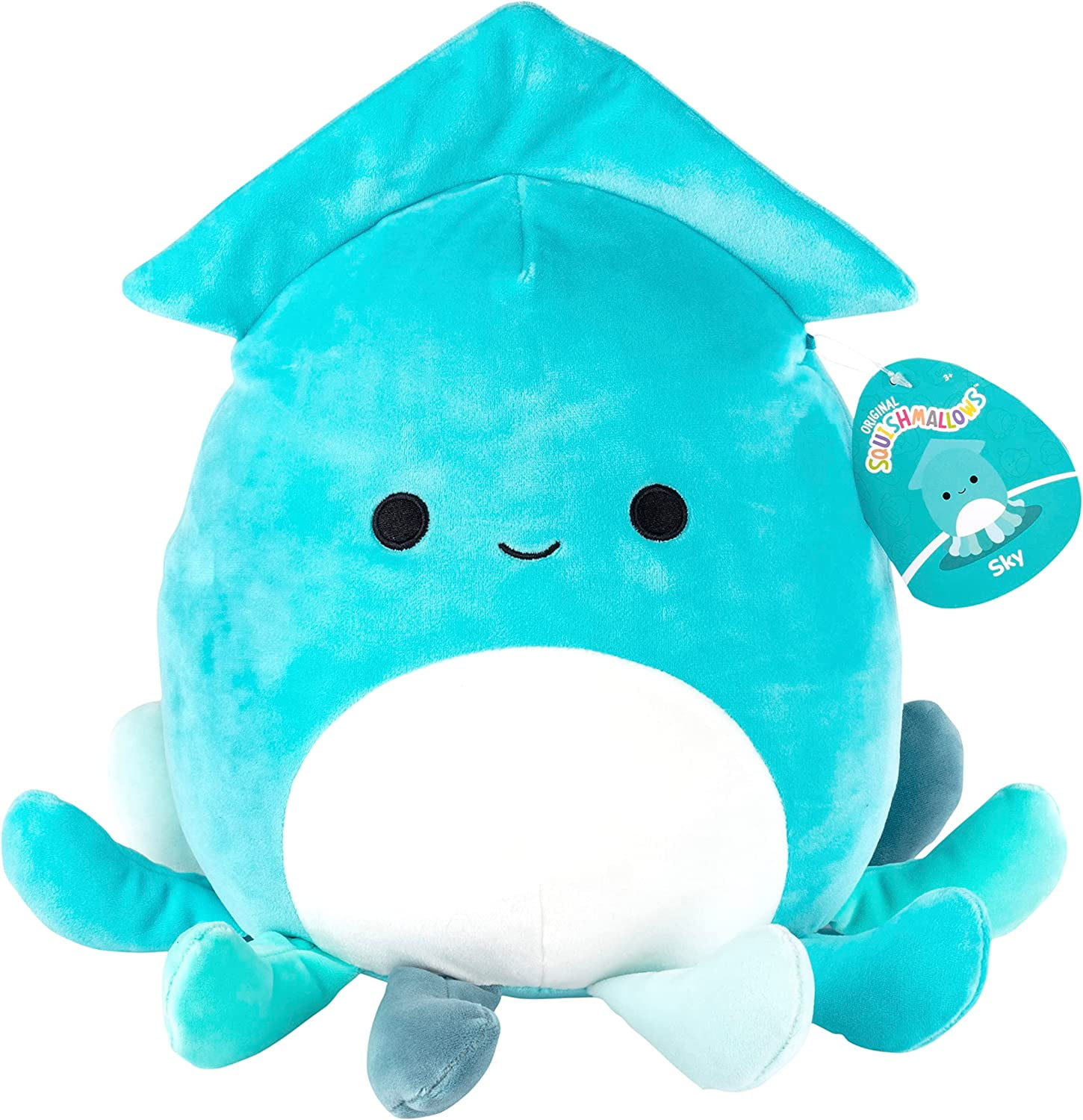"Kellytoy Squishmallow 10"" Sky the Teal Squid - Soft Sea Creature ...