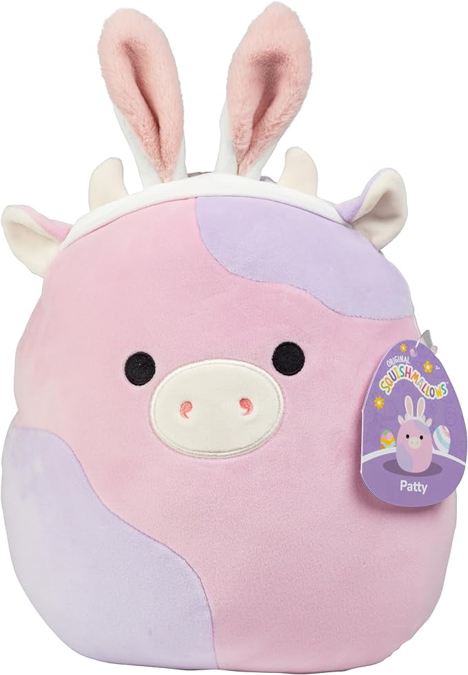 Squishmallows 10" Patty The Cow with Bunny Ears Easter Plush - Official ...