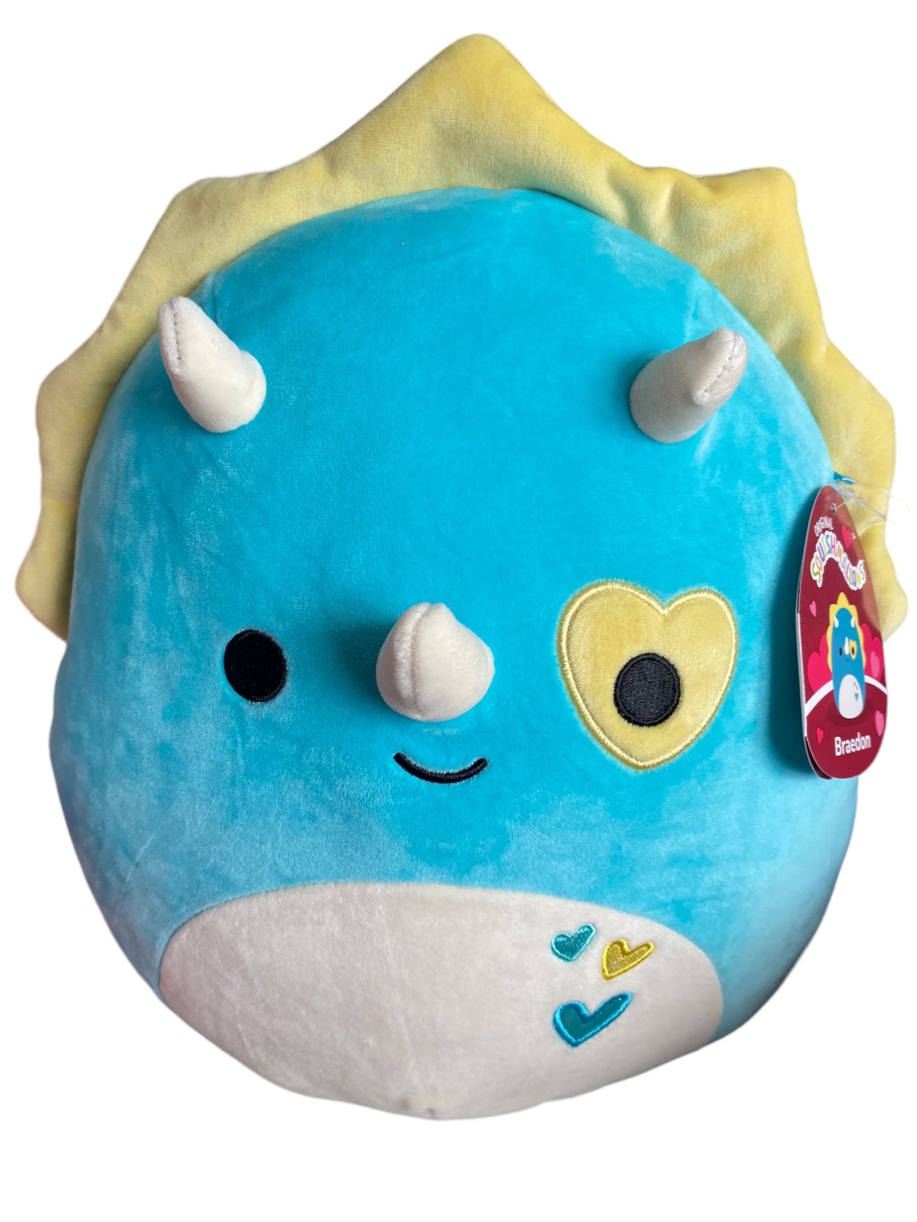 Squishmallows 11” Braedon the Teal Triceratops with Hearts - Walmart.com