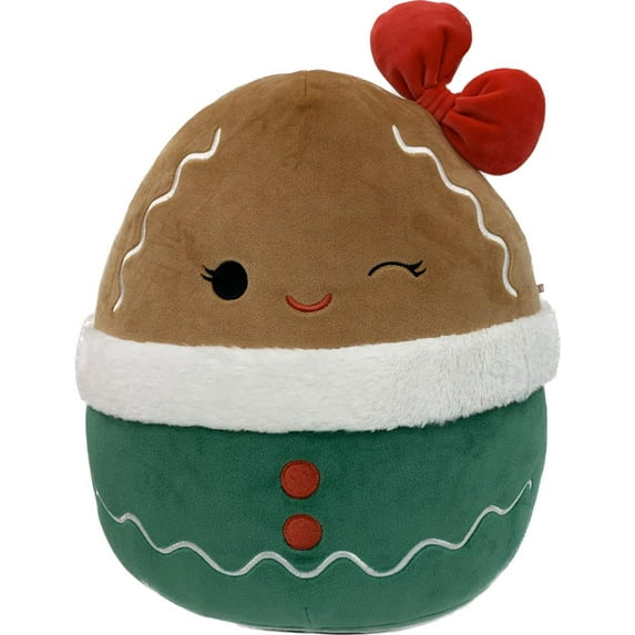 Squishmallows 12-inch Gina Christmas Gingerbread Cookie Plush in Green ...