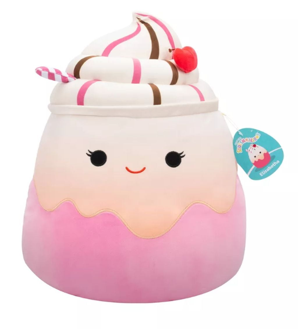 Squishmallows 14" Elisabetha the Sundae Cherry Float With Straw Plush ...