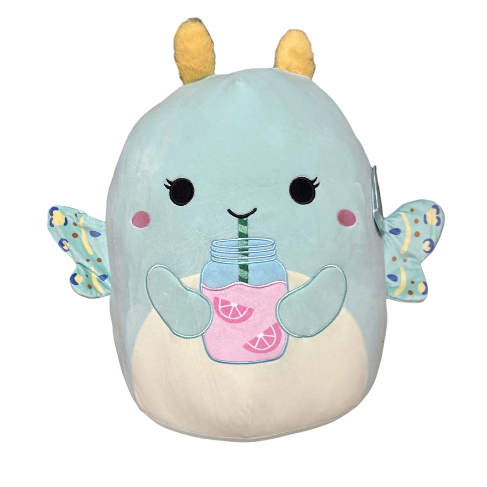 Squishmallows 16-Inch Connie Light Green Moth with Pink Lemonade ...
