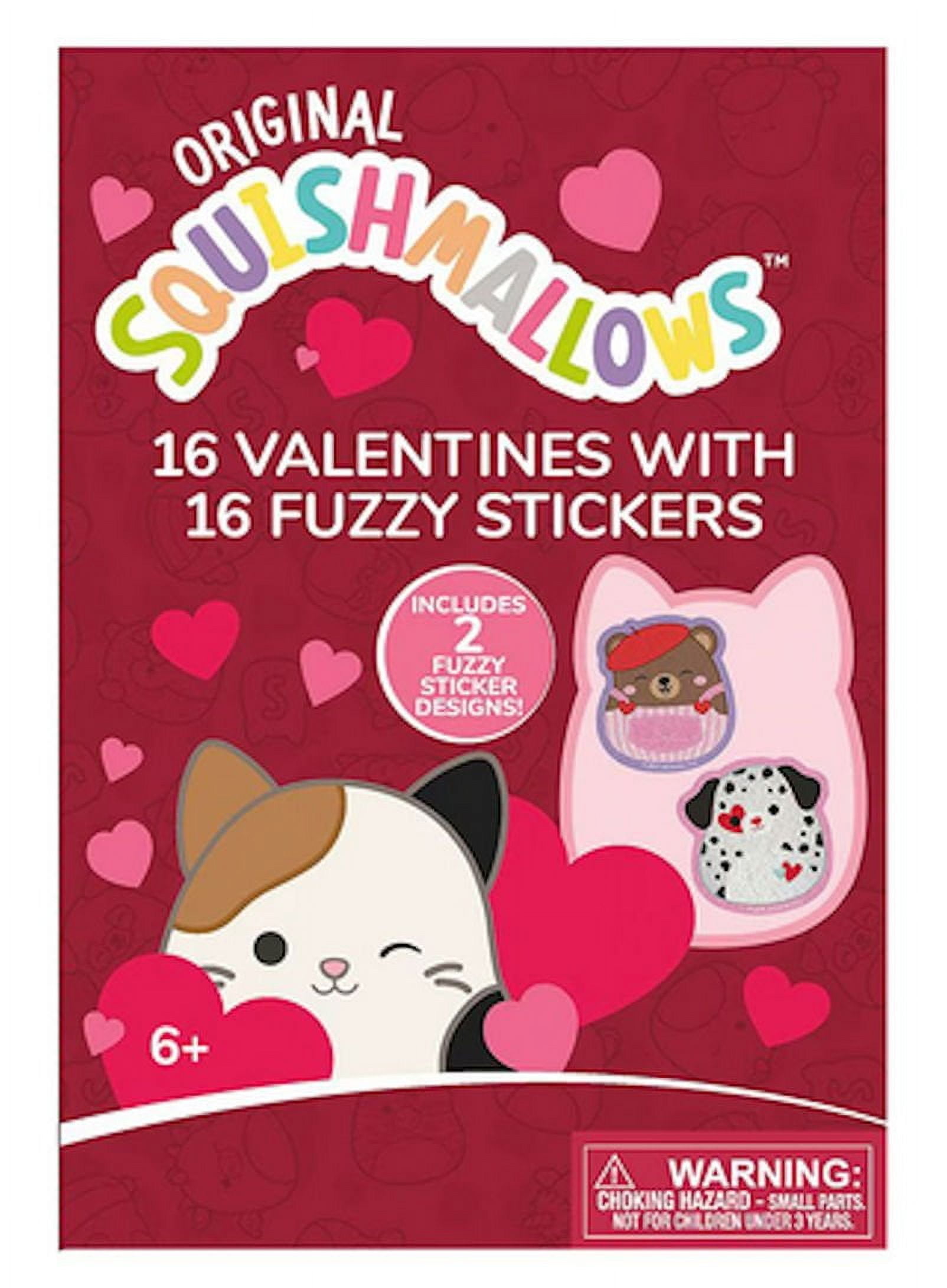 Squishmallows 16 Valentines Cards with Fuzzy Stickers - Walmart.com