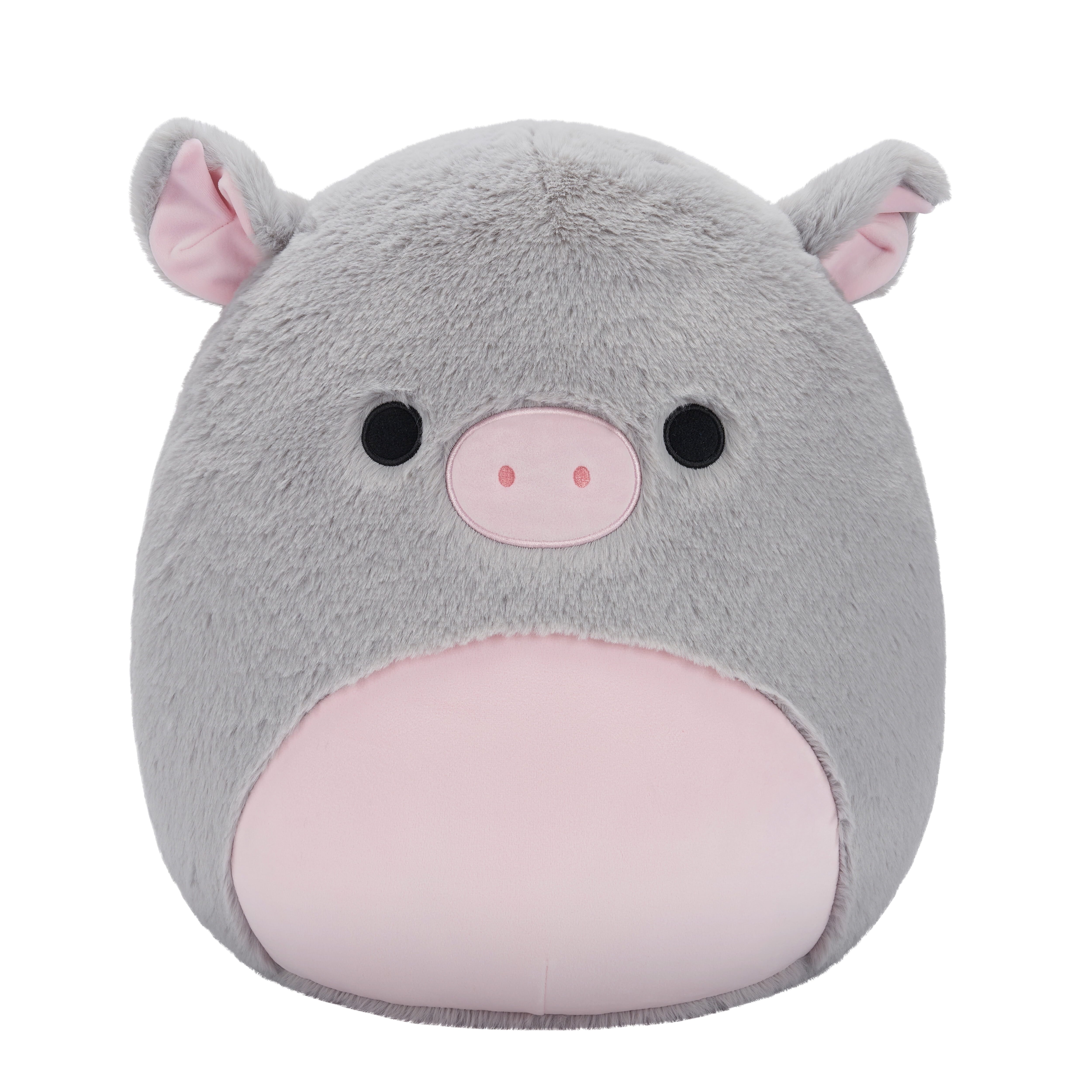 Squishmallows FuzzAMallow Official 16 inch Bessa the Grey Pig With Pink ...
