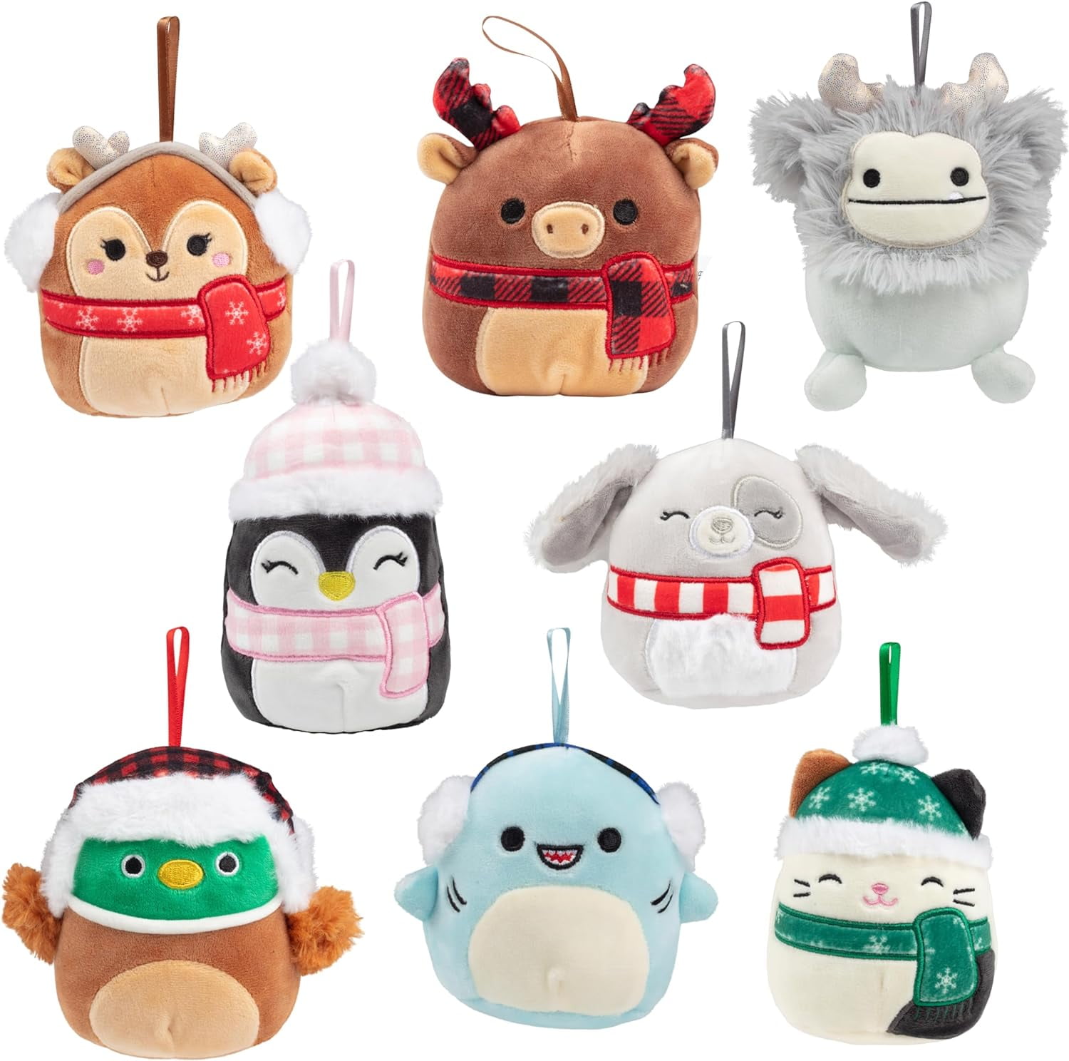 Squishmallows 4" Mini Plush Christmas Tree Ornaments, 8-Pack - Official ...