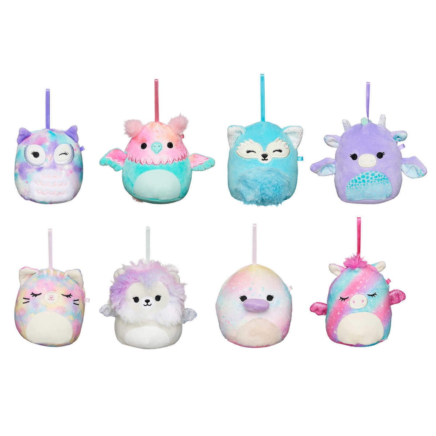 Squishmallows Multipack 4-inch Plush Ornaments, Assorted 8-pack in Box ...