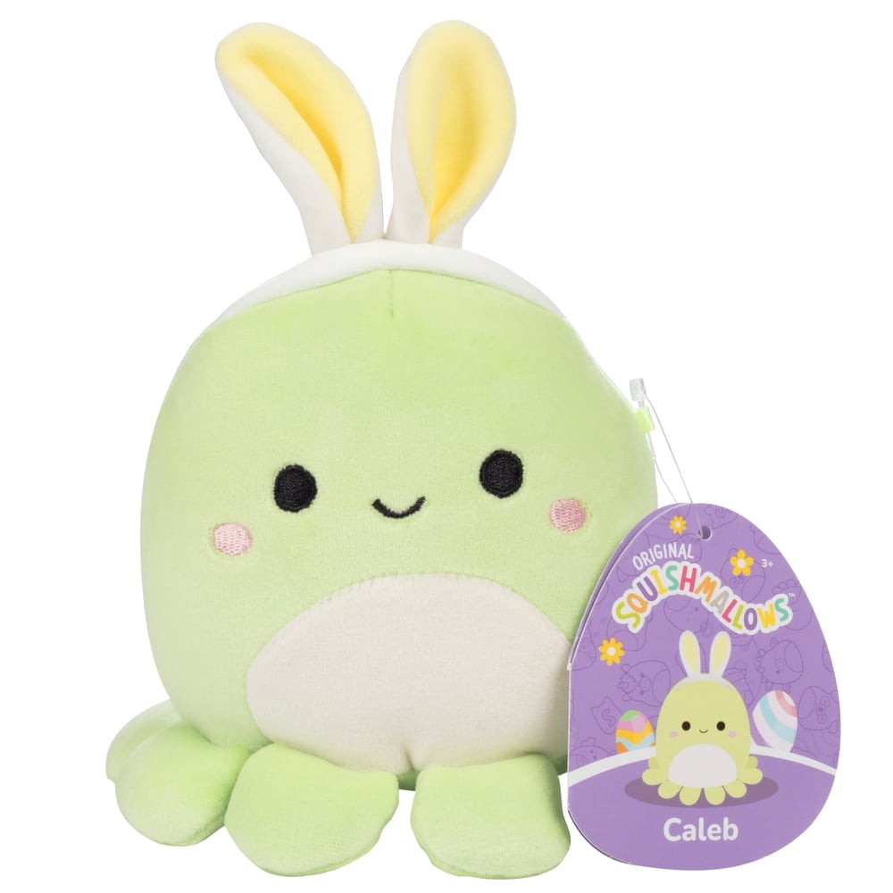 Squishmallows 5" Caleb the Green Easter Octopus with Bunny Ears ...