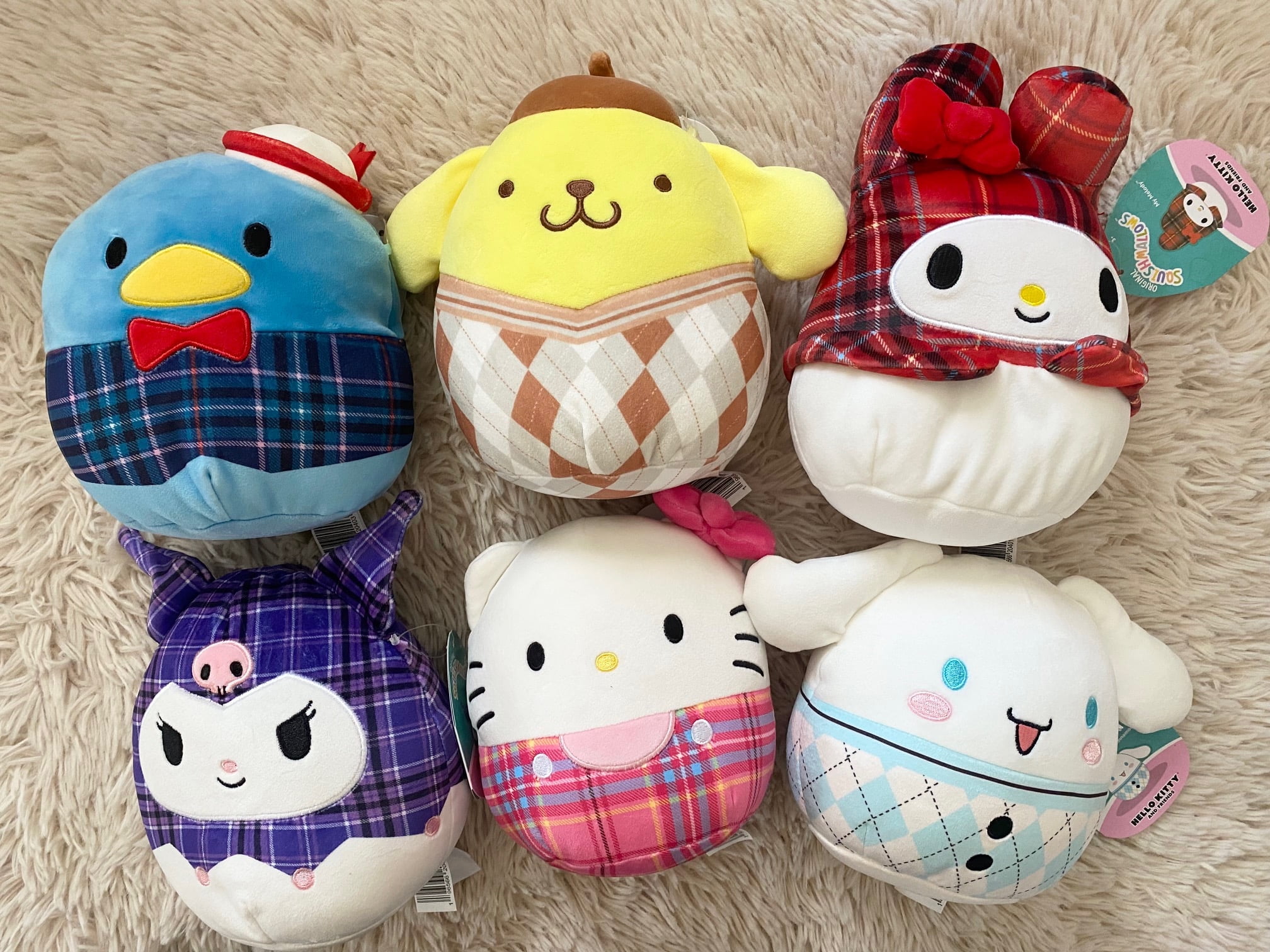 Squishmallows 6.5" Sanrio Hello Kitty and Friends Plaid Collection ...