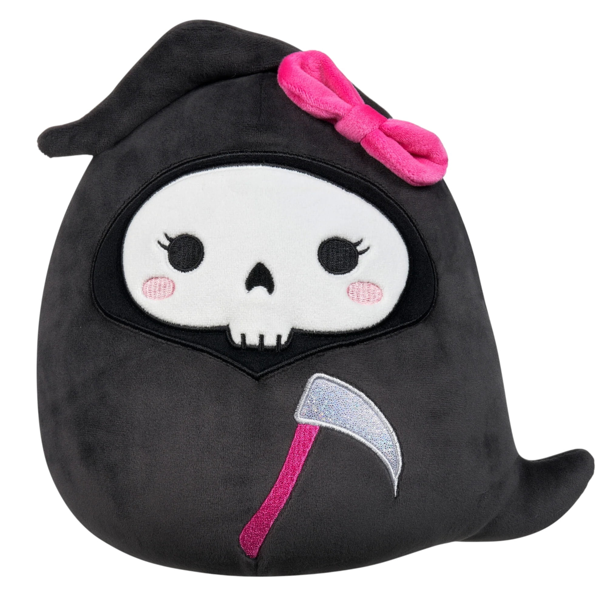 Squishmallows 7.5-Inch Jane Grim Reaper with Pink Bow - Official Jazwares Halloween Plush ...