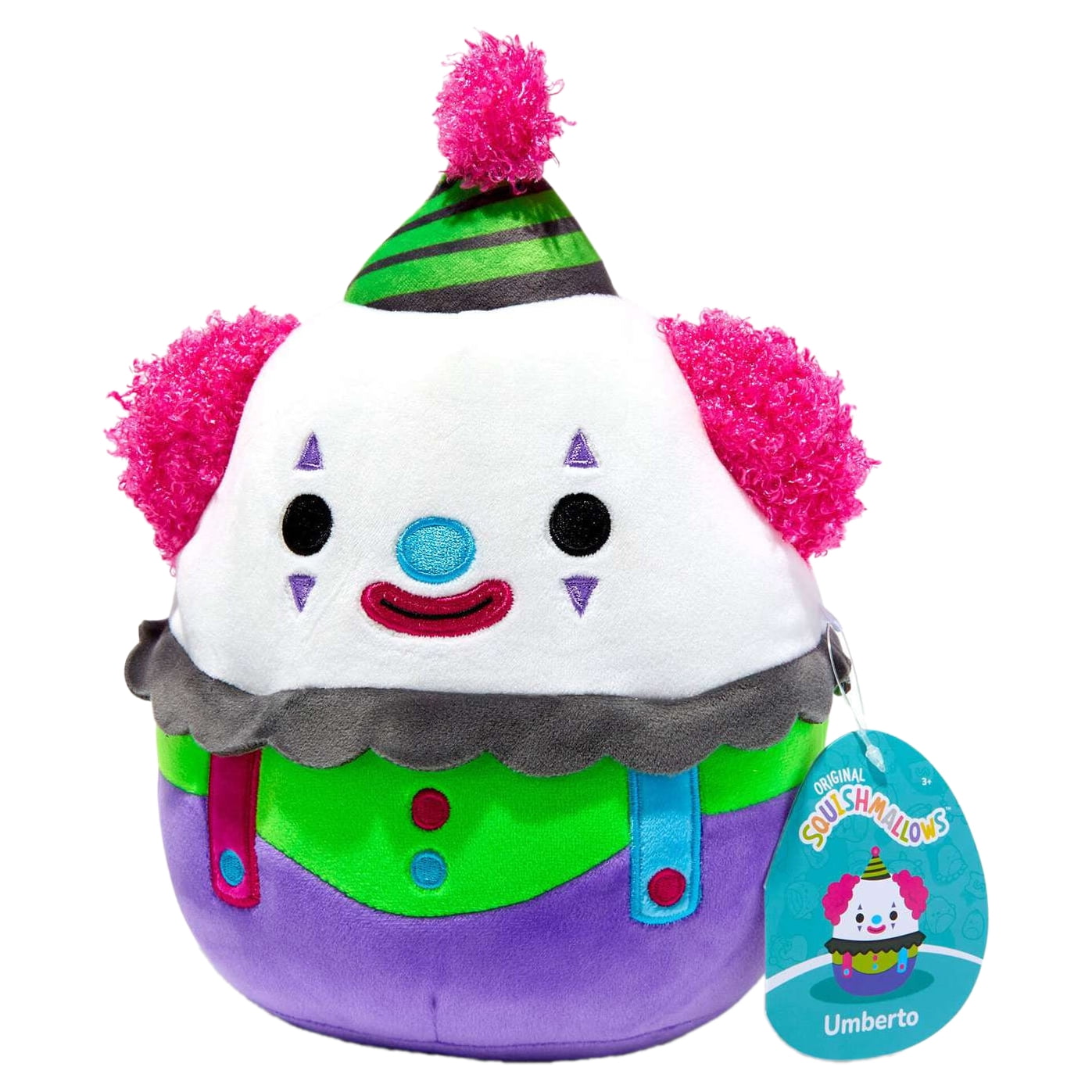 "Kellytoys Squishmallows - Umberto the Clown, 8"" UV Blacklight Plush ...