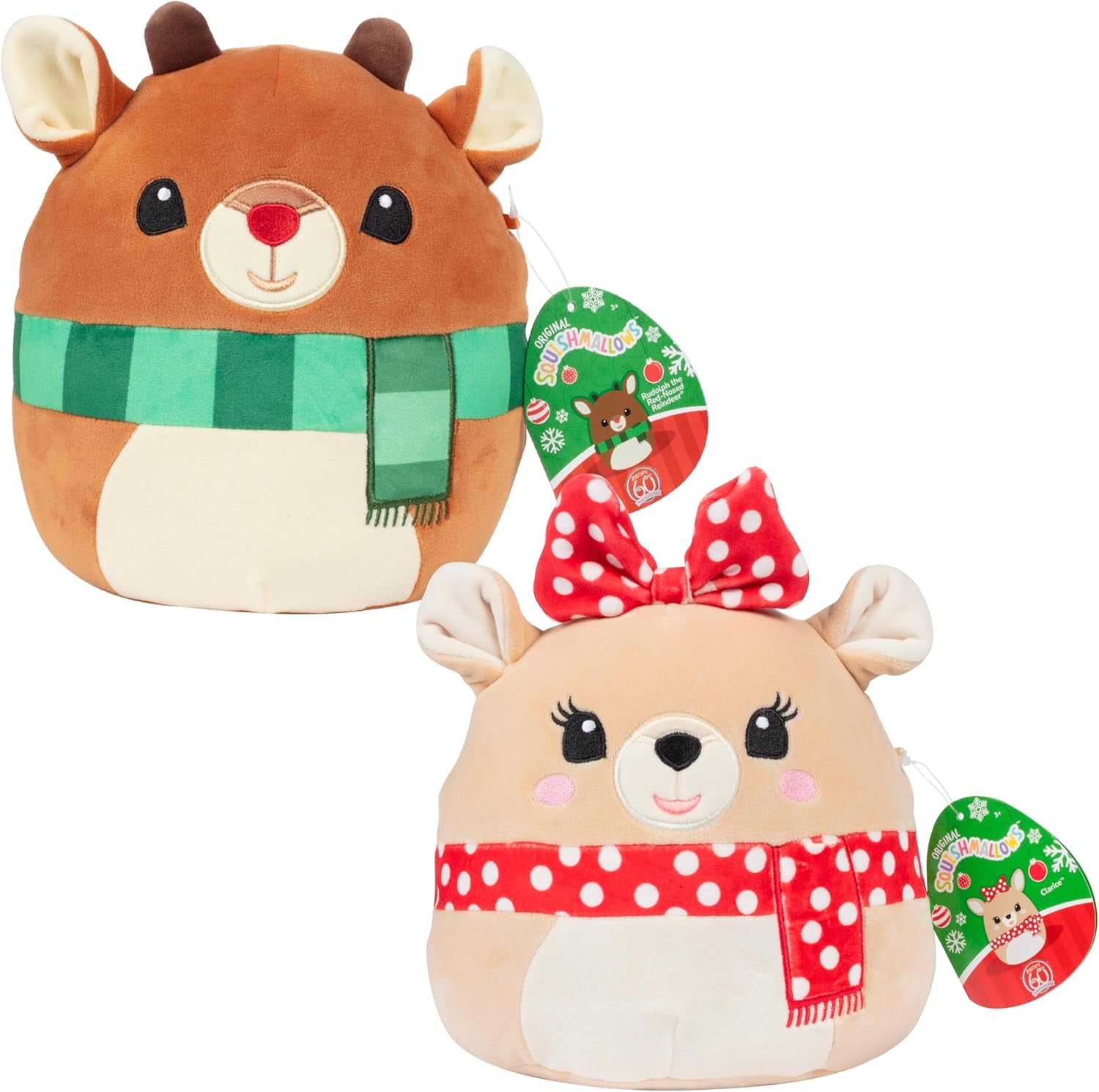 Squishmallows 8-Inch Rudolph & Clarice Set - Rudolph The Red Nosed ...