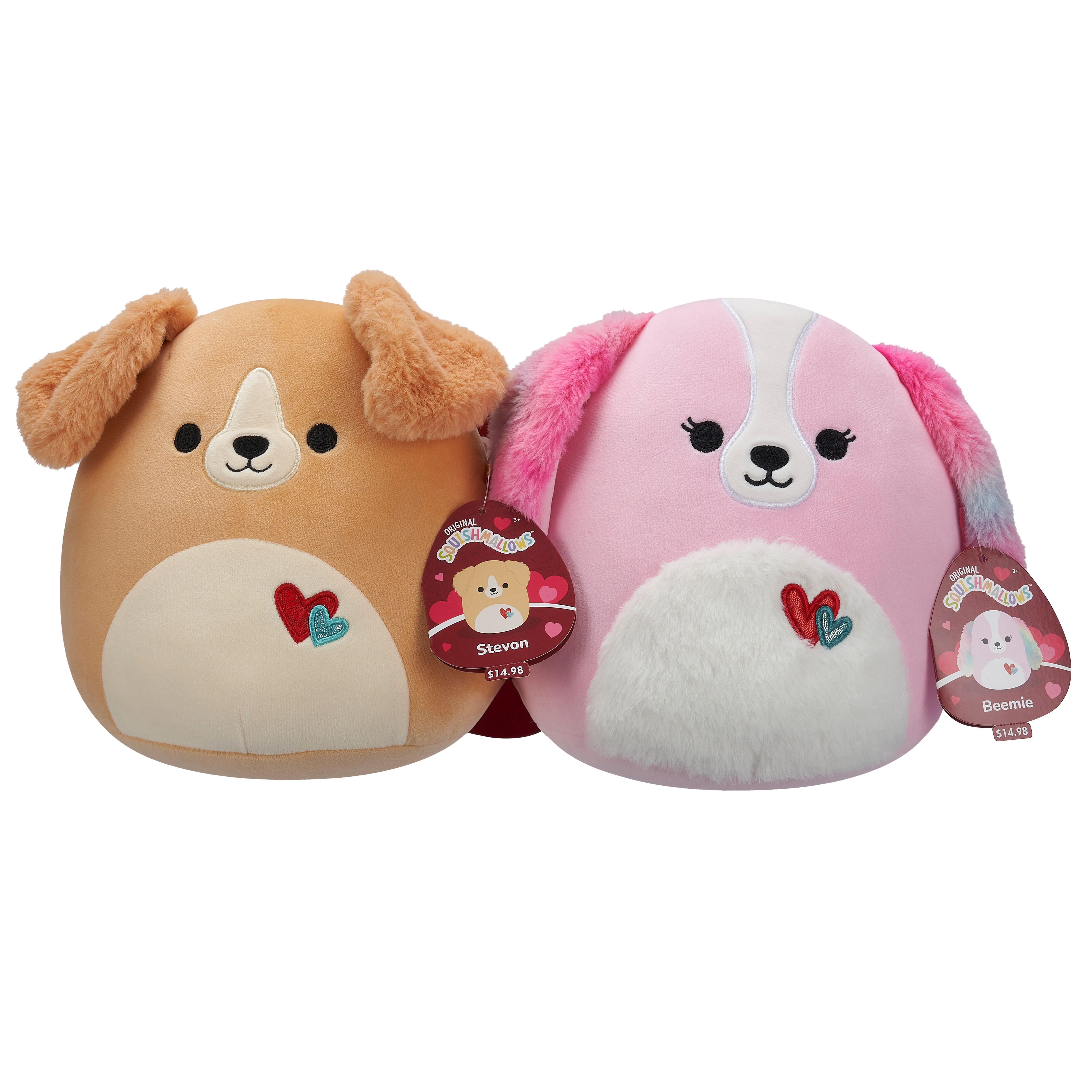 Squishmallows 8 inch Stevon the Retriever + 8 inch Beemie the Dog ...