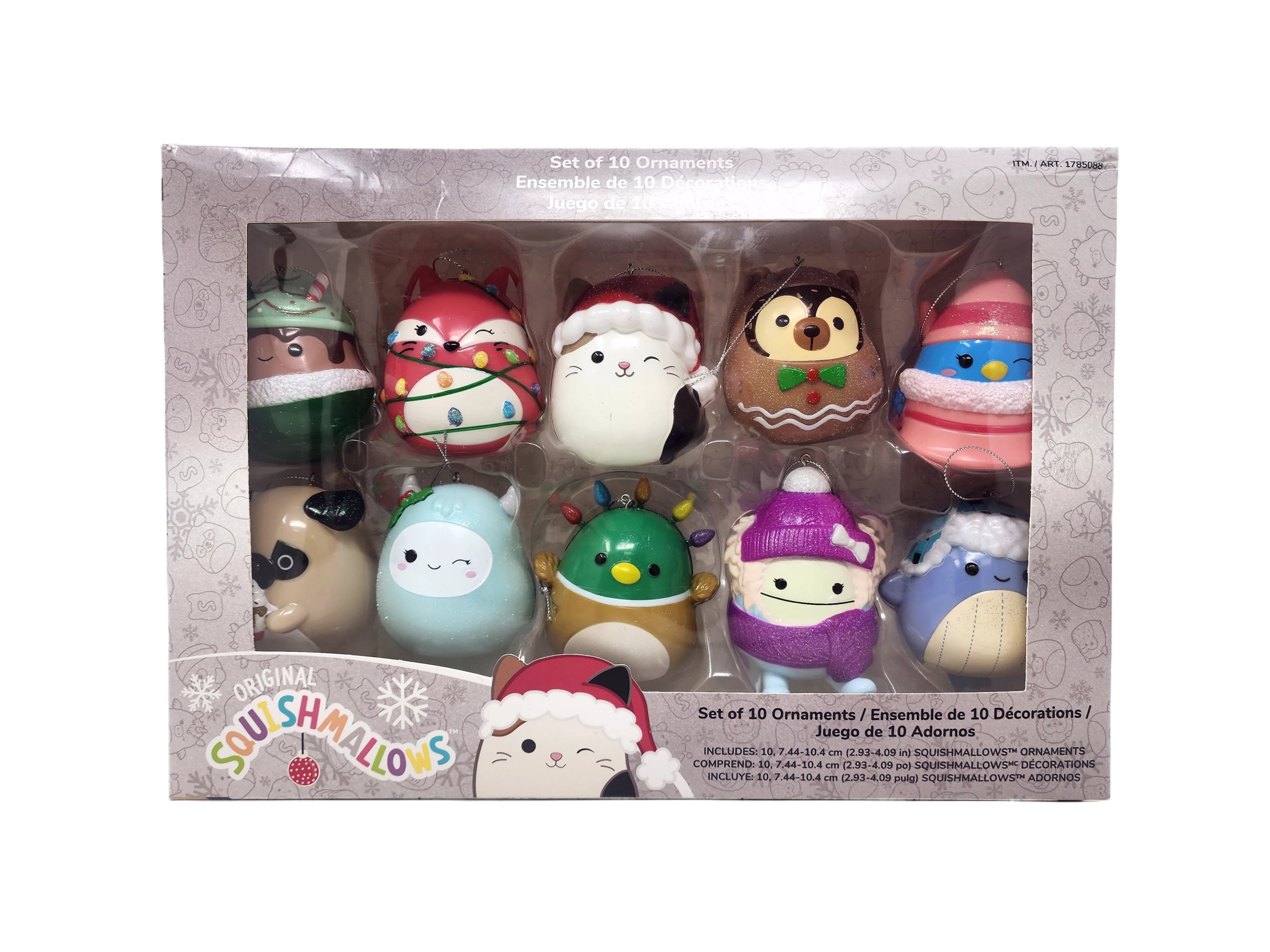 Squishmallows Christmas Tree Ornaments 2024, Set of 10 Figures ...