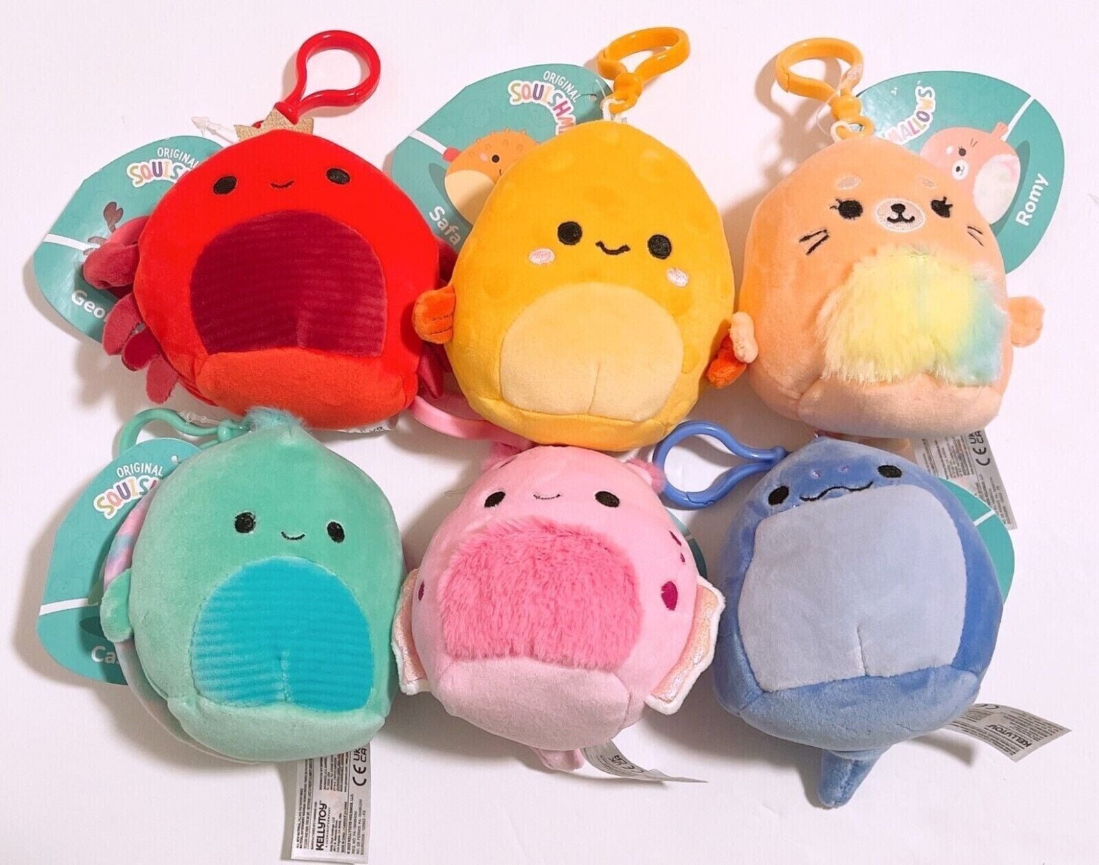 Squishmallows Deep Sea Animals Squad 3.5" Clip On Keychain Mini Plush ...
