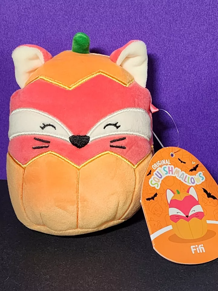 Squishmallows Fifi the Red Fox wearing a Pumpkin Costume 4"NWT ...