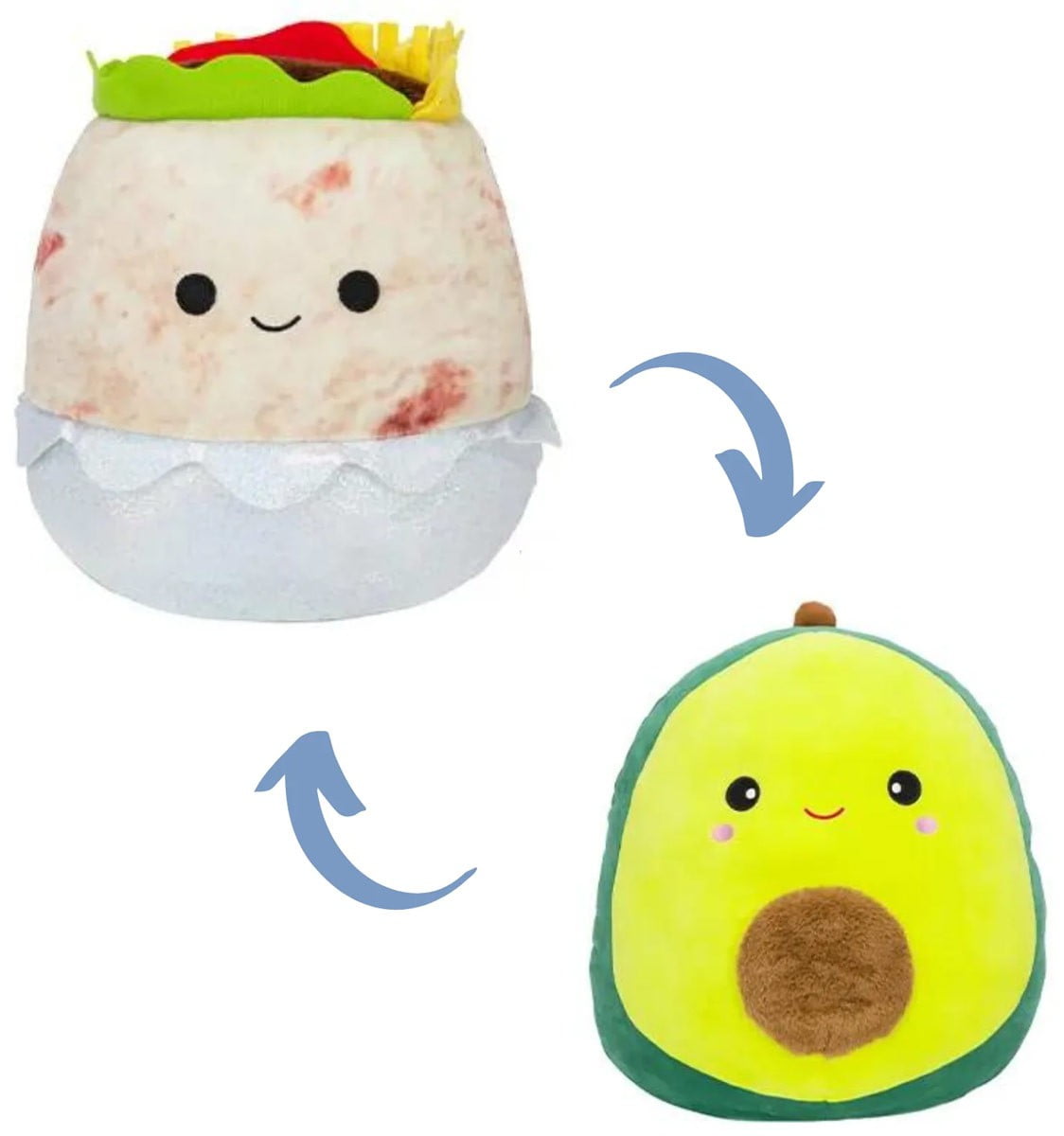 Squishmallows Pillow - Flip-a-Mallows Austin & Bernardo Plush - Walmart.com