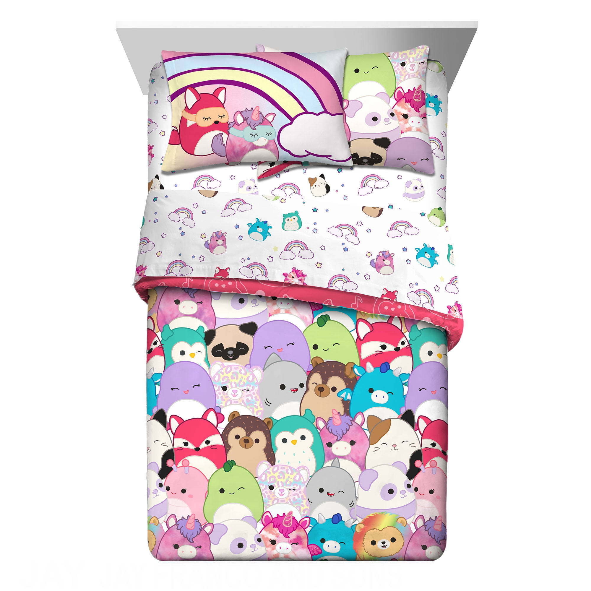 Squishmallows Kids Full Bed in a Bag, Comforter and Sheets - Walmart.com