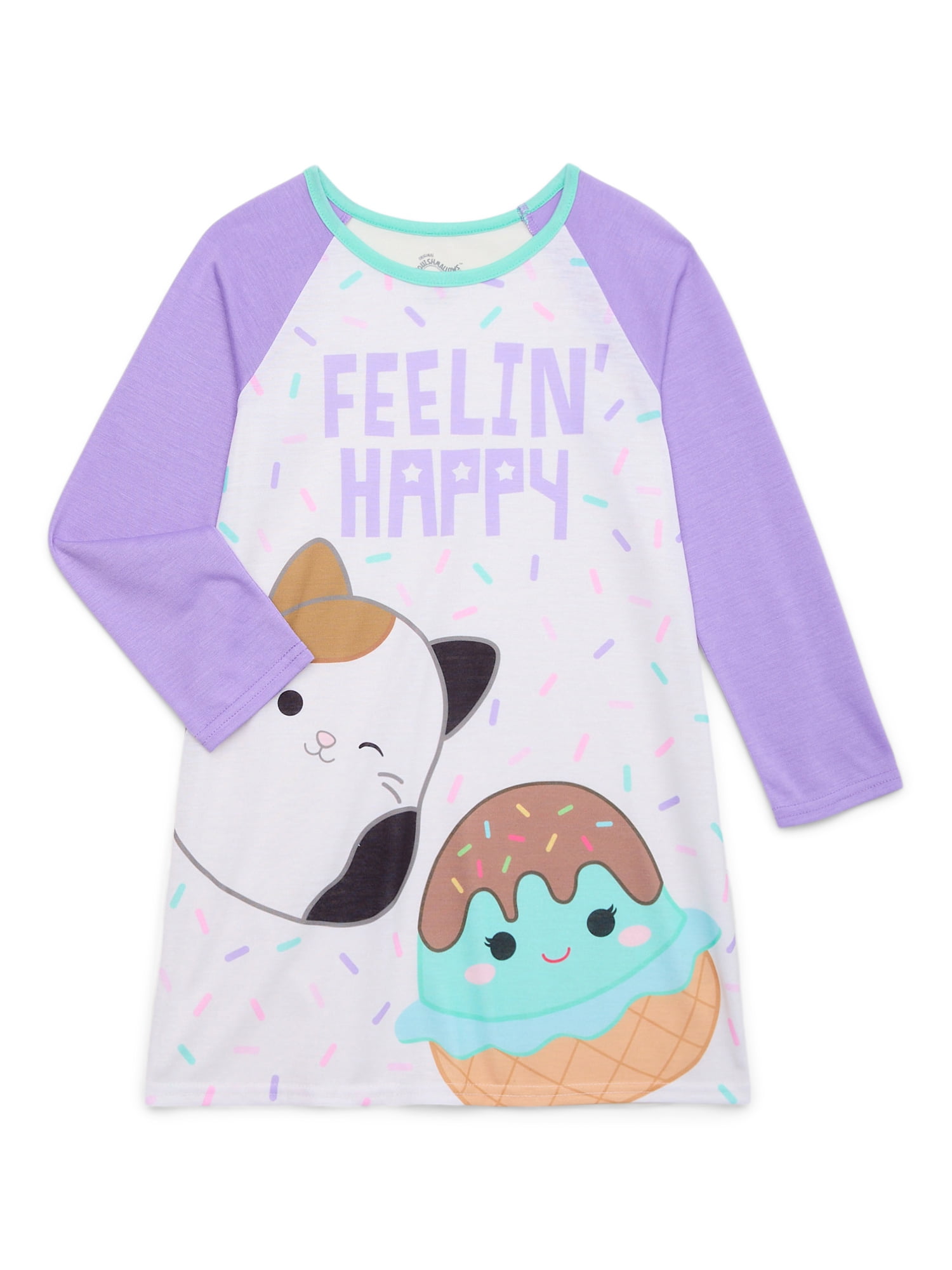 Squishmallows Girls Long Sleeve Sleep Gown, Sizes 4-12 - Walmart.com