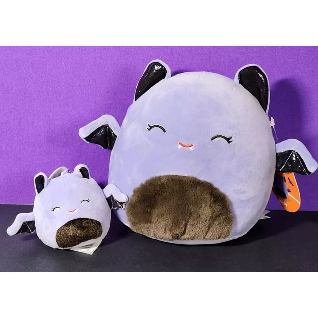 Squishmallows Halloween Squad 2023 Joldy the Purple Bat Clip-on 3" + 8 ...