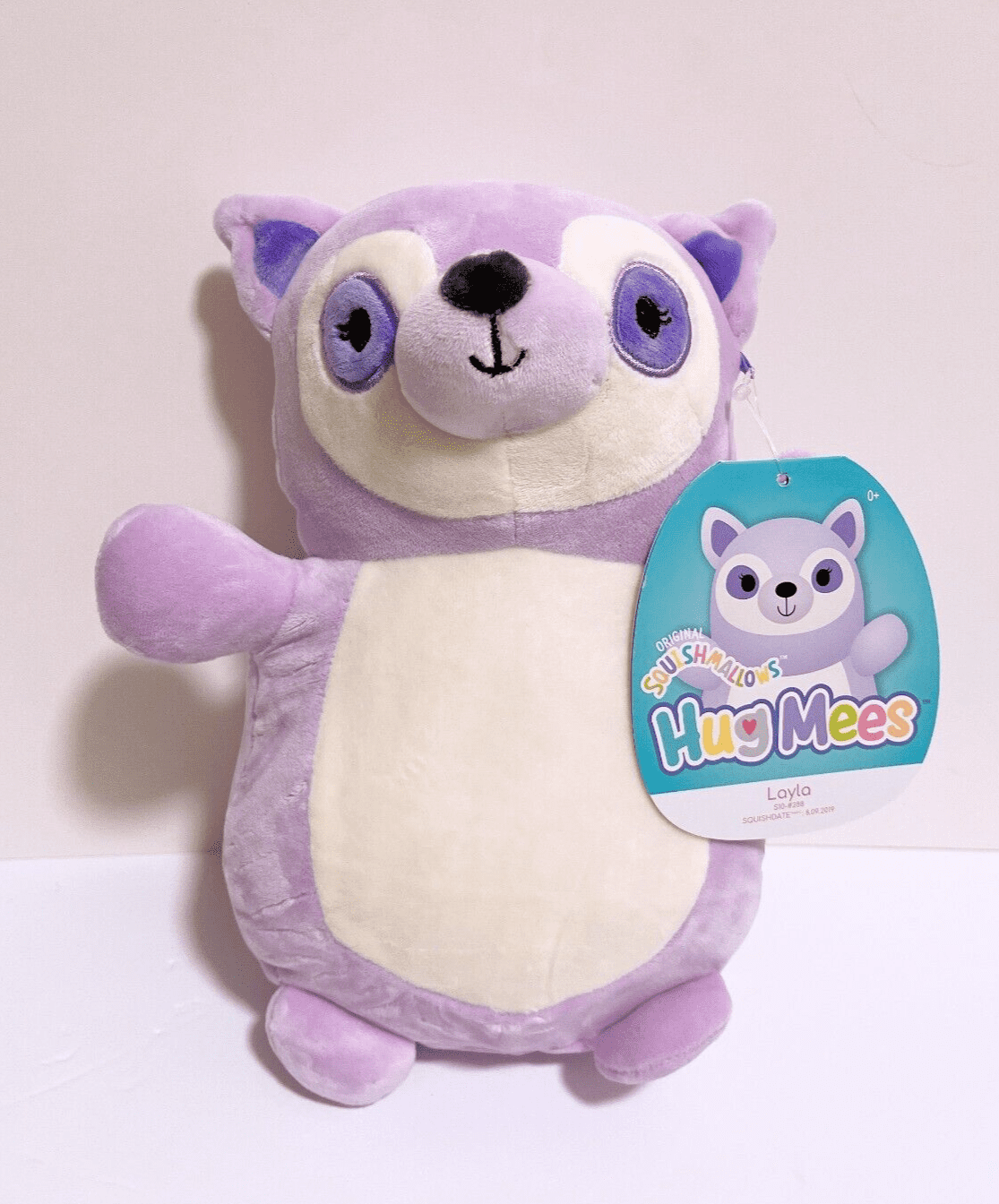 Squishmallows HugMees 10" Layla the Purple Lemur Animal Plush Doll Toy ...