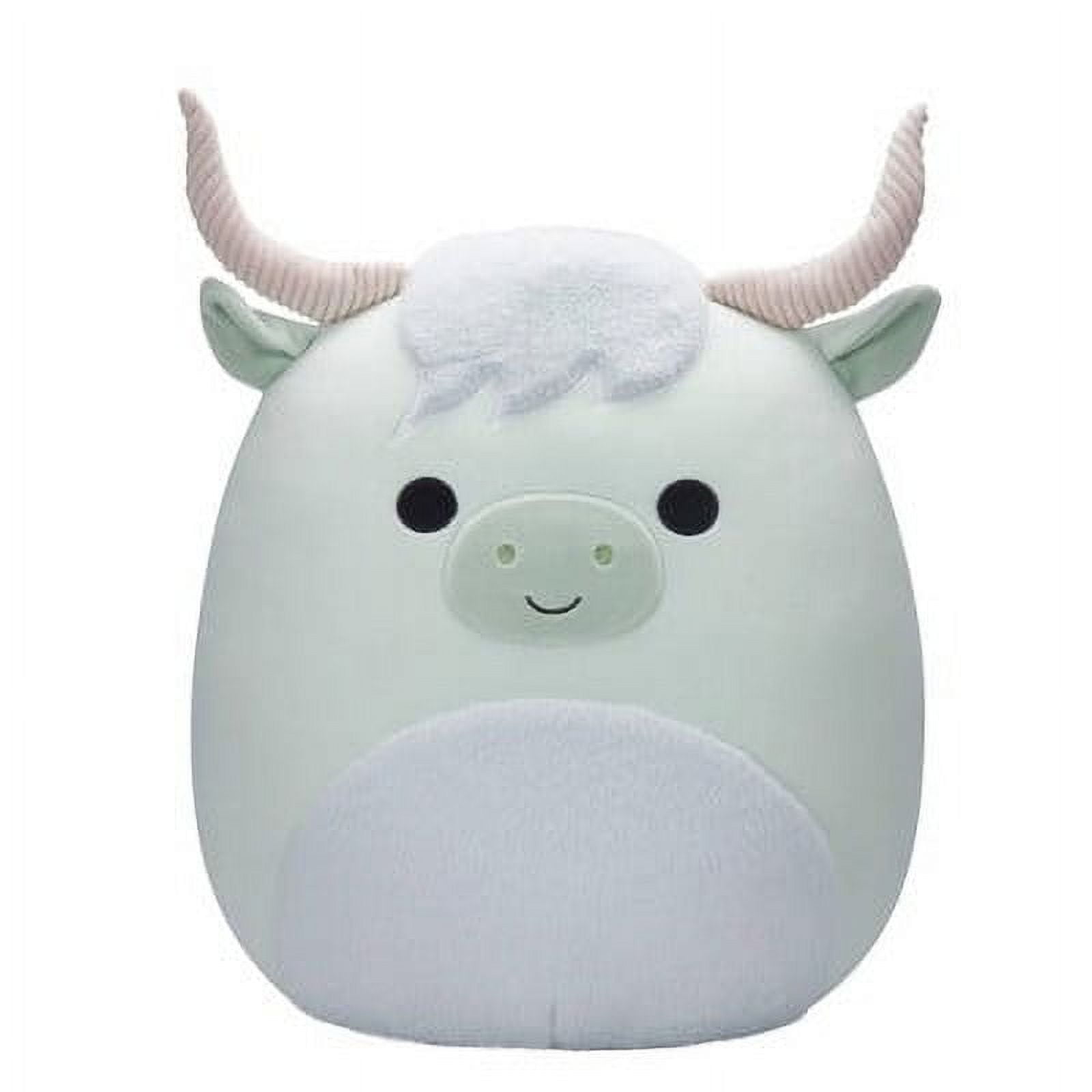 "Squishmallows Large Fluffy Iver the Mint Highland Cow 16"" Easter ...