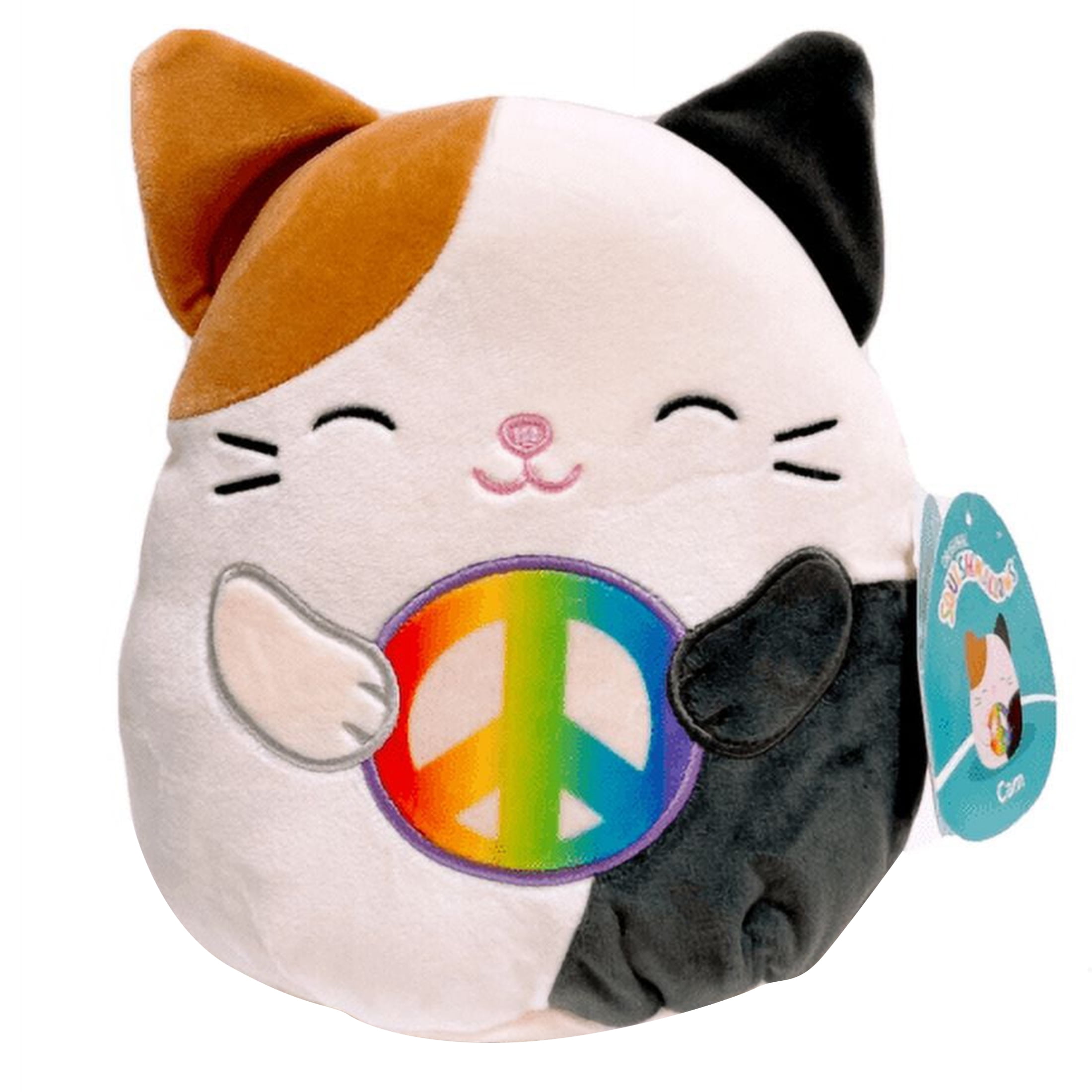 "Kellytoy Squishmallows Fluffy Cute 8"" Cam the Cat with Peace Sign ...
