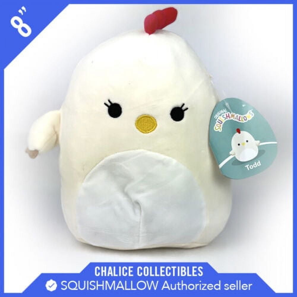 Squishmallows Kellytoy Plush Farm Animal Todd the Rooster Chicken 8 ...