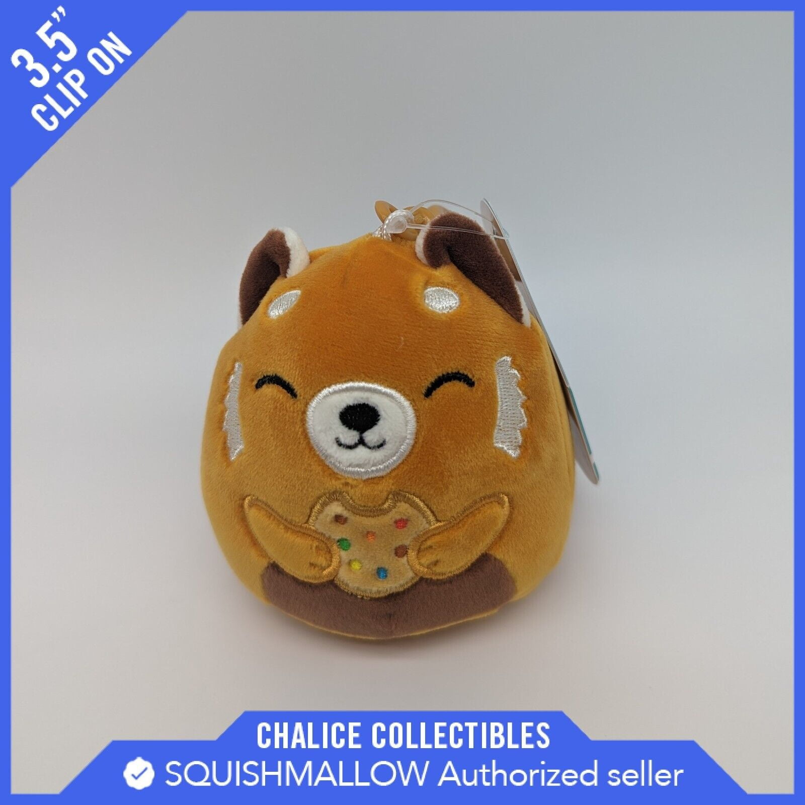 Squishmallows Kellytoy Plush Food Seth with Cookie Clip On Keychain 3.5 ...
