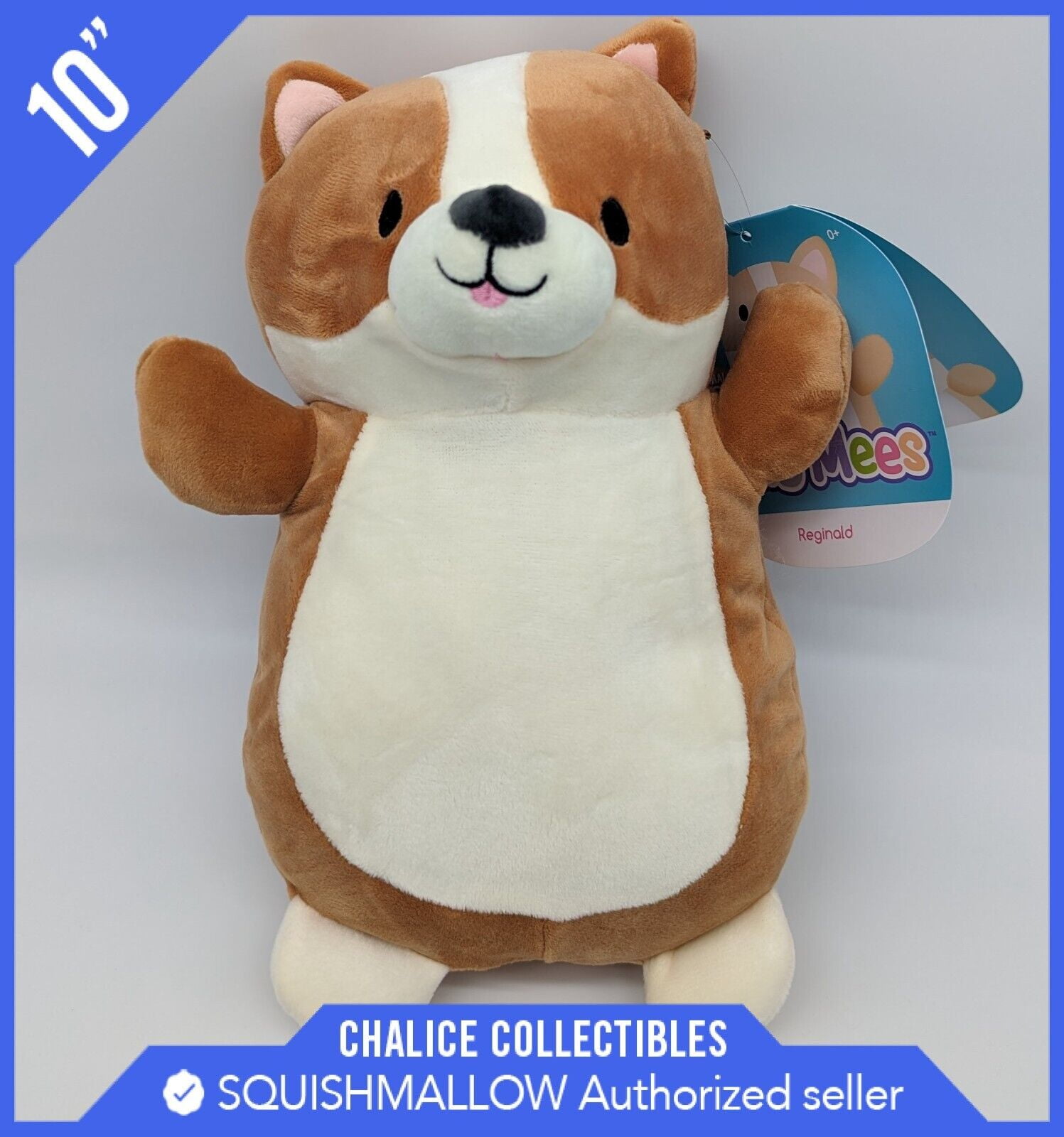 Squishmallows Kellytoy Plush Hug Mees Series B 10" Reginald the Dog NWT ...