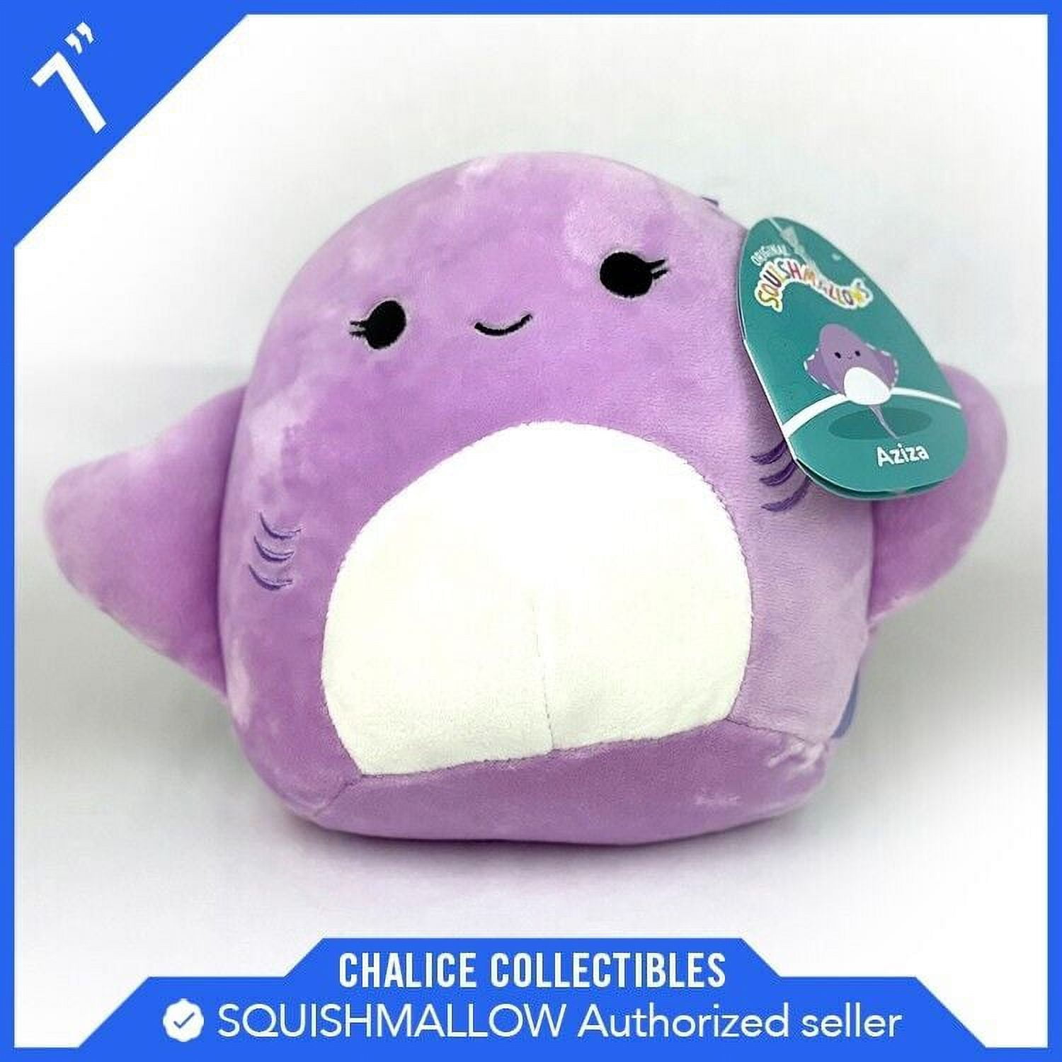 Squishmallows Kellytoy Plush Sealife Squad Aziza the Purple Stingray 7 ...