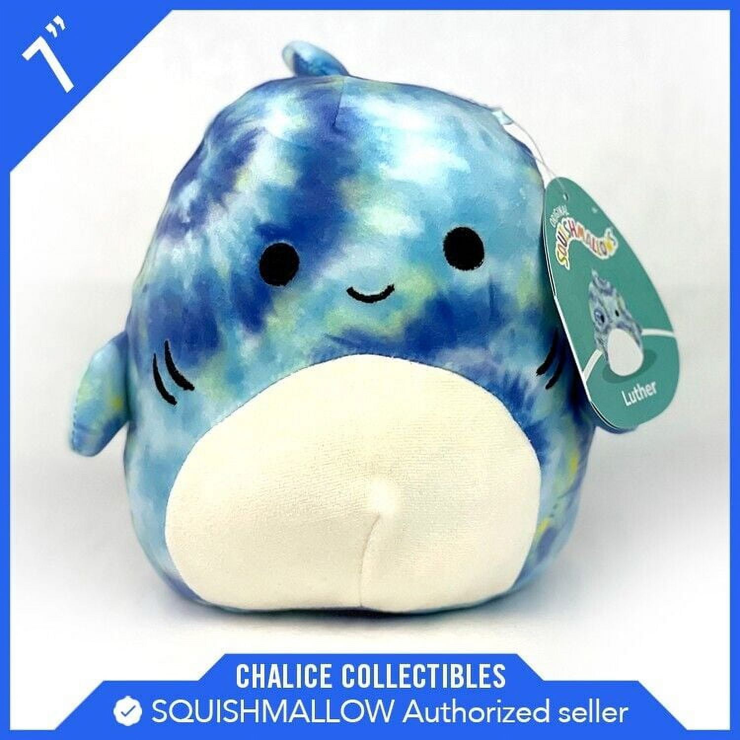 Squishmallows Kellytoy Plush Sealife Squad Luther the Tie Dye Shark 7 ...