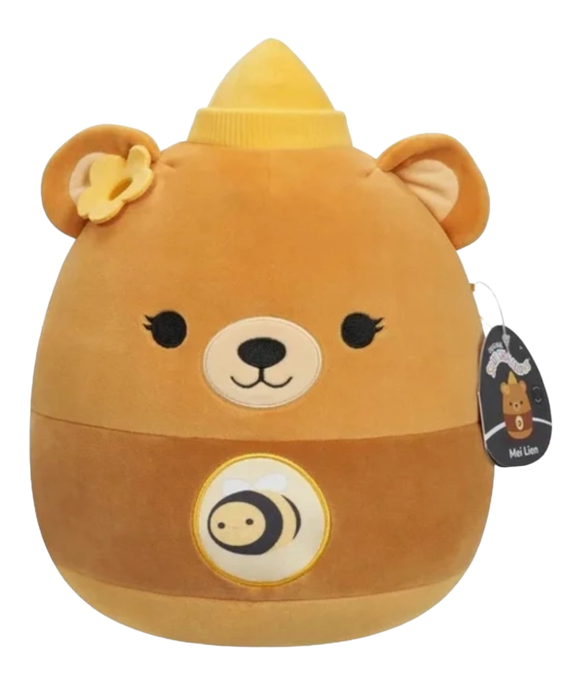 Squishmallows Mei Lien Honey Jar Brown Bear With Yellow Flower 12 ...