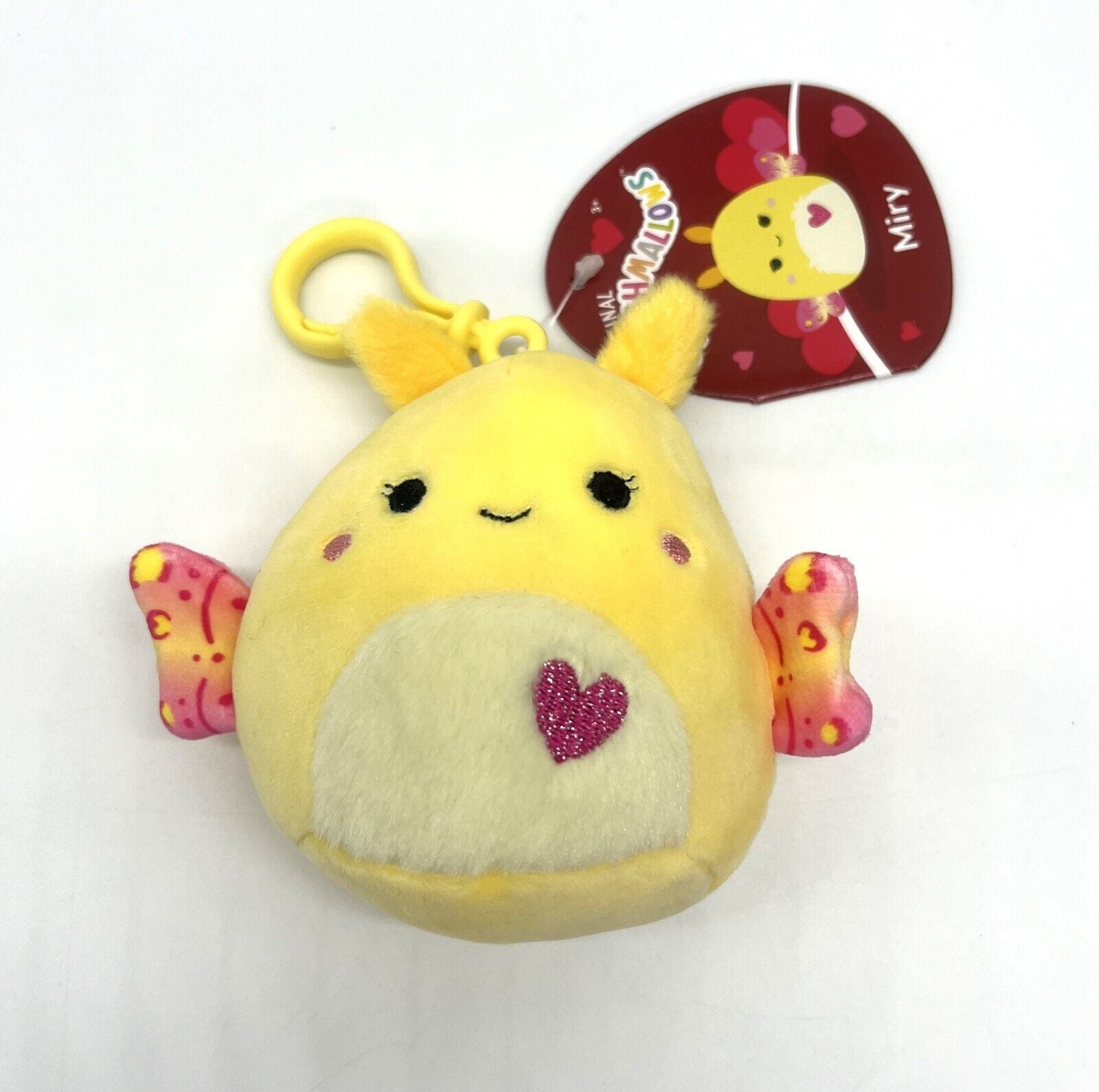 Squishmallow Kellytoy Mini Plush Clip On 3.5" Miry the Moth Valentines ...