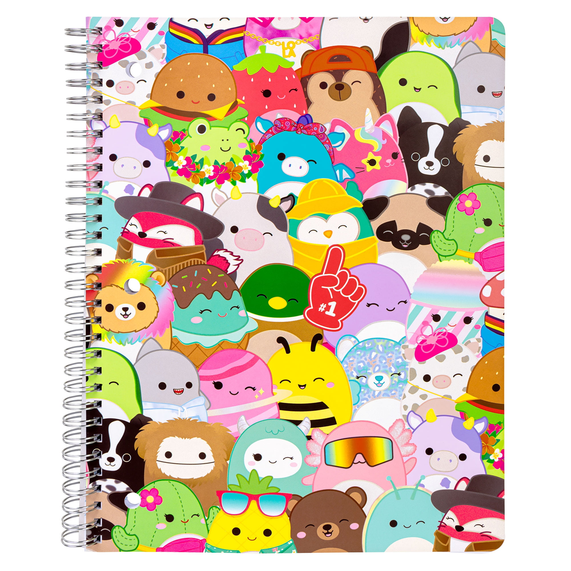 Squishmallows Multi Squishmallows College Ruled Spiral Notebook, 80 ...