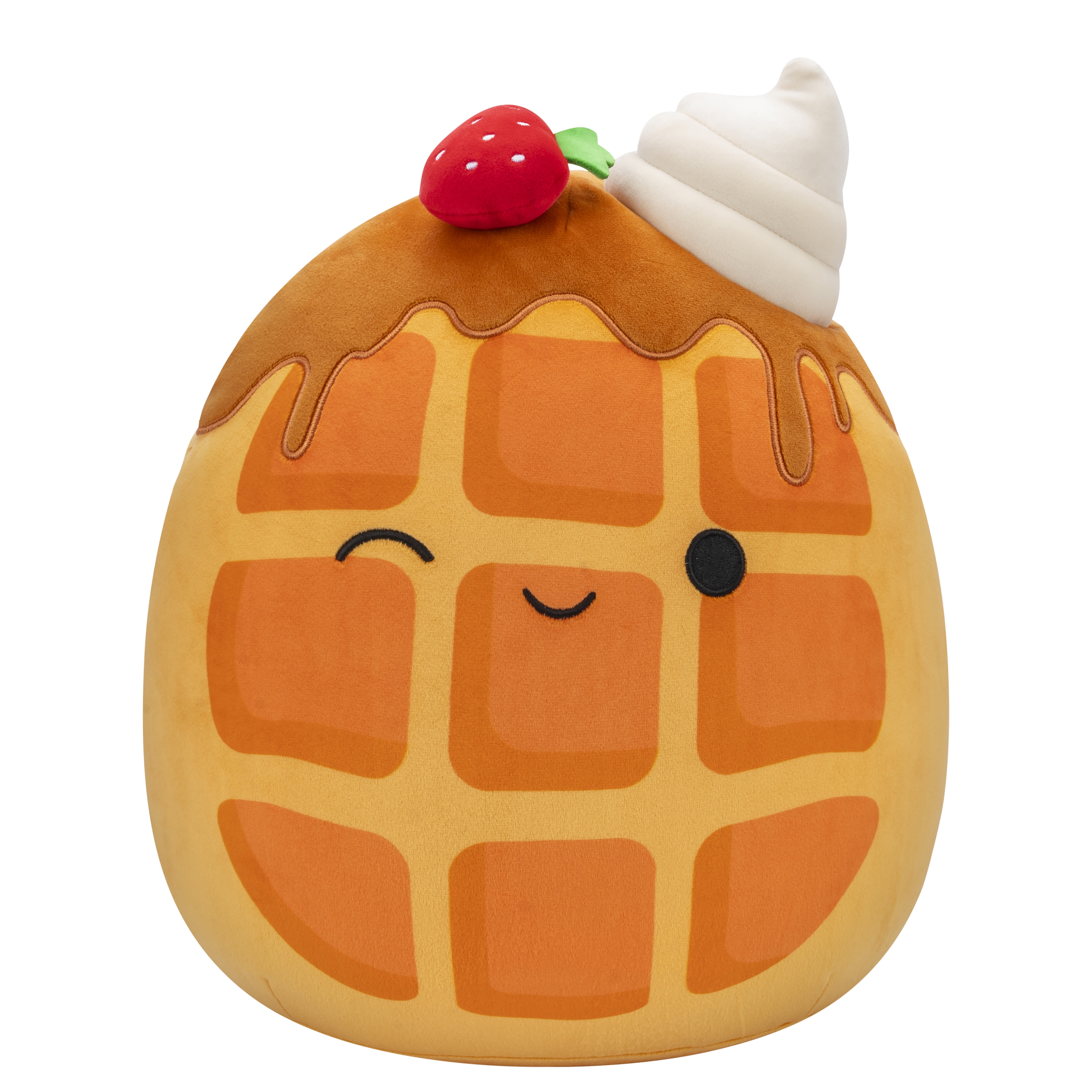 Squishmallows, Plush Toy, 14 inch Weaver the Waffle with Strawberry ...