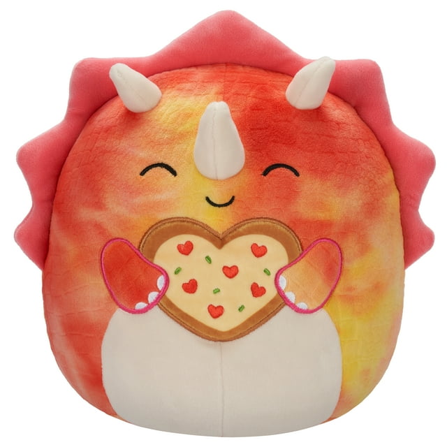 Squishmallows Official 16 inch Trinity the Pink Triceratops Holding ...