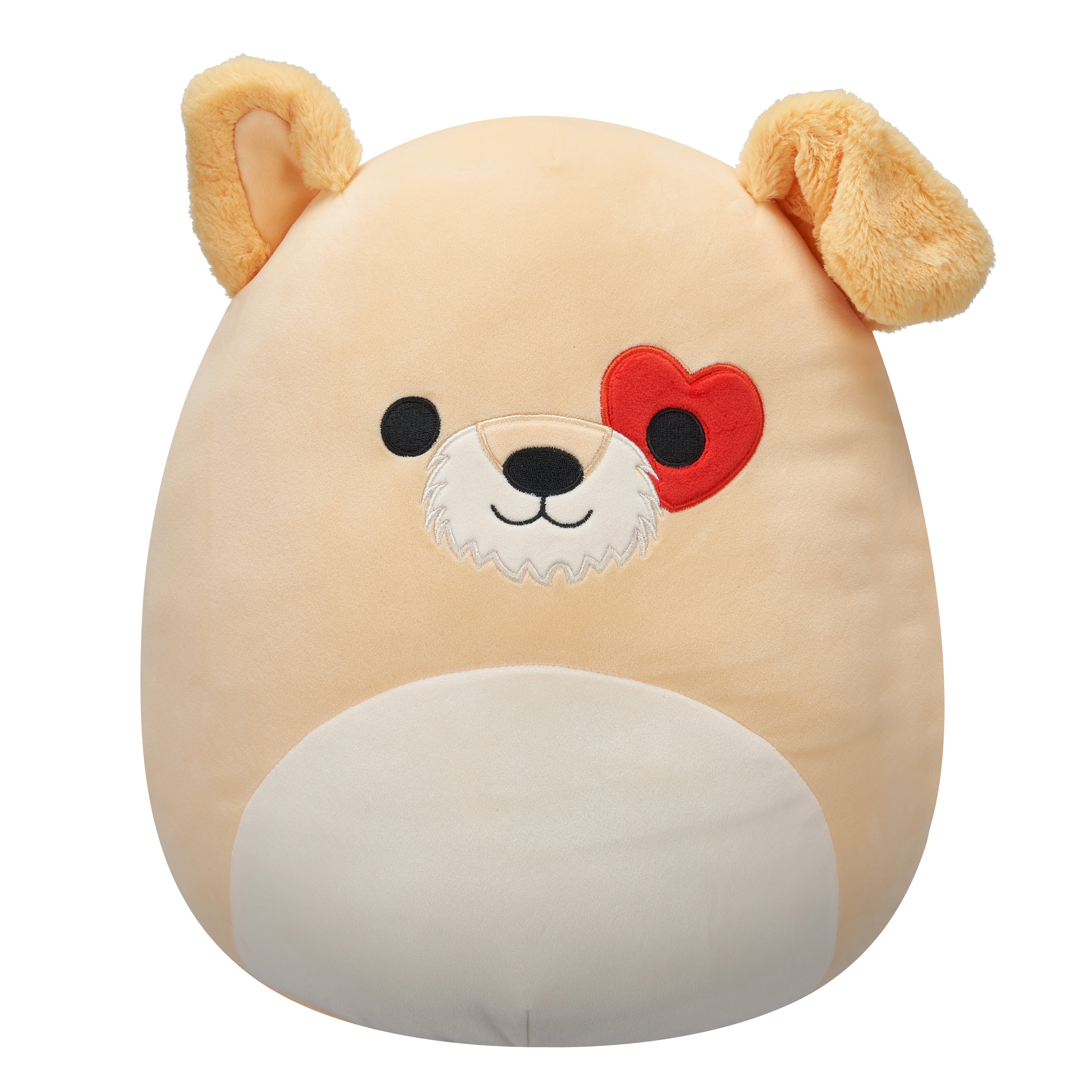 Squishmallows Official 5 inch Cooper the Tan Dog With Heart Eyepatch ...