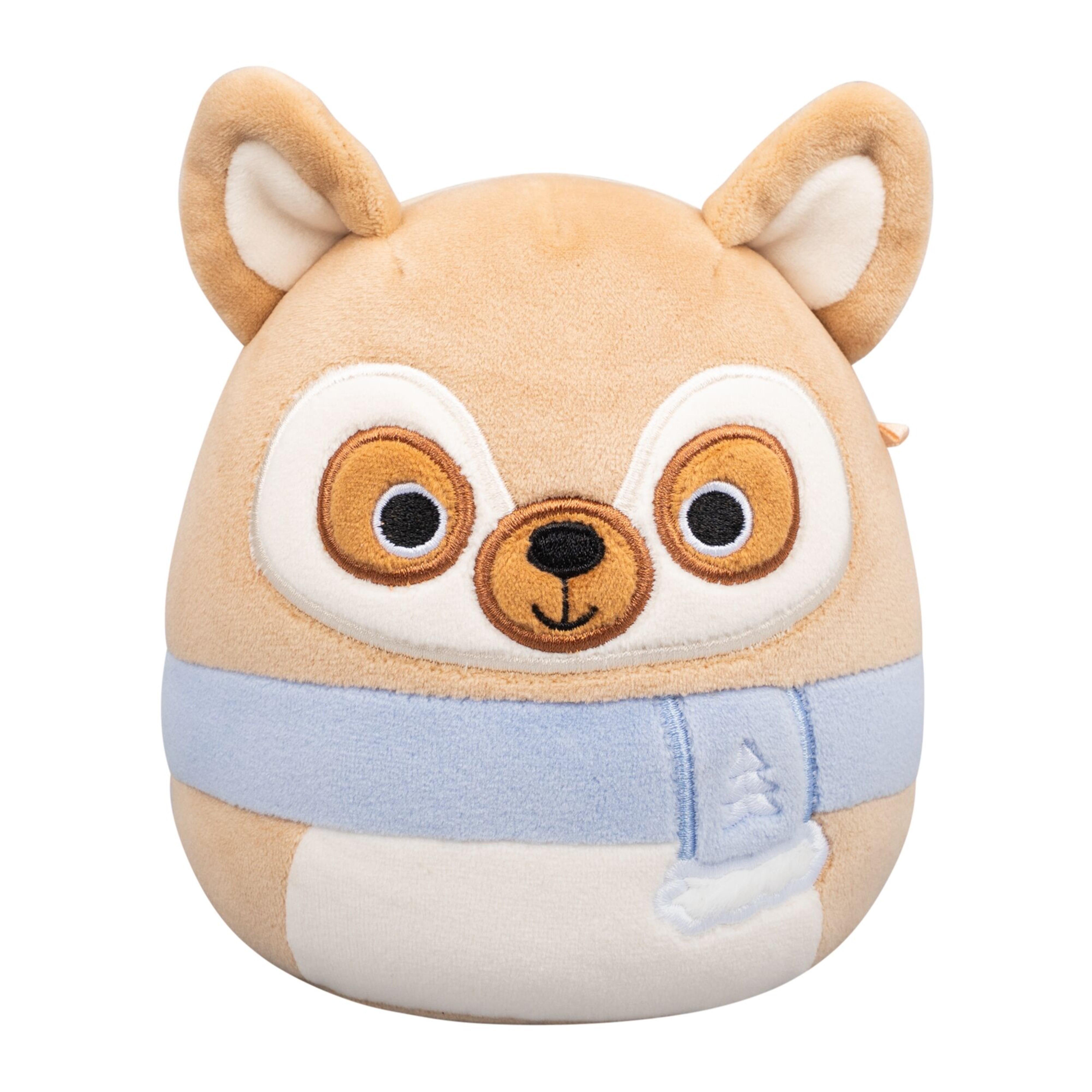 Squishmallows Official 5 inch Evan the Tan Lemur With Light Blue Scarf ...