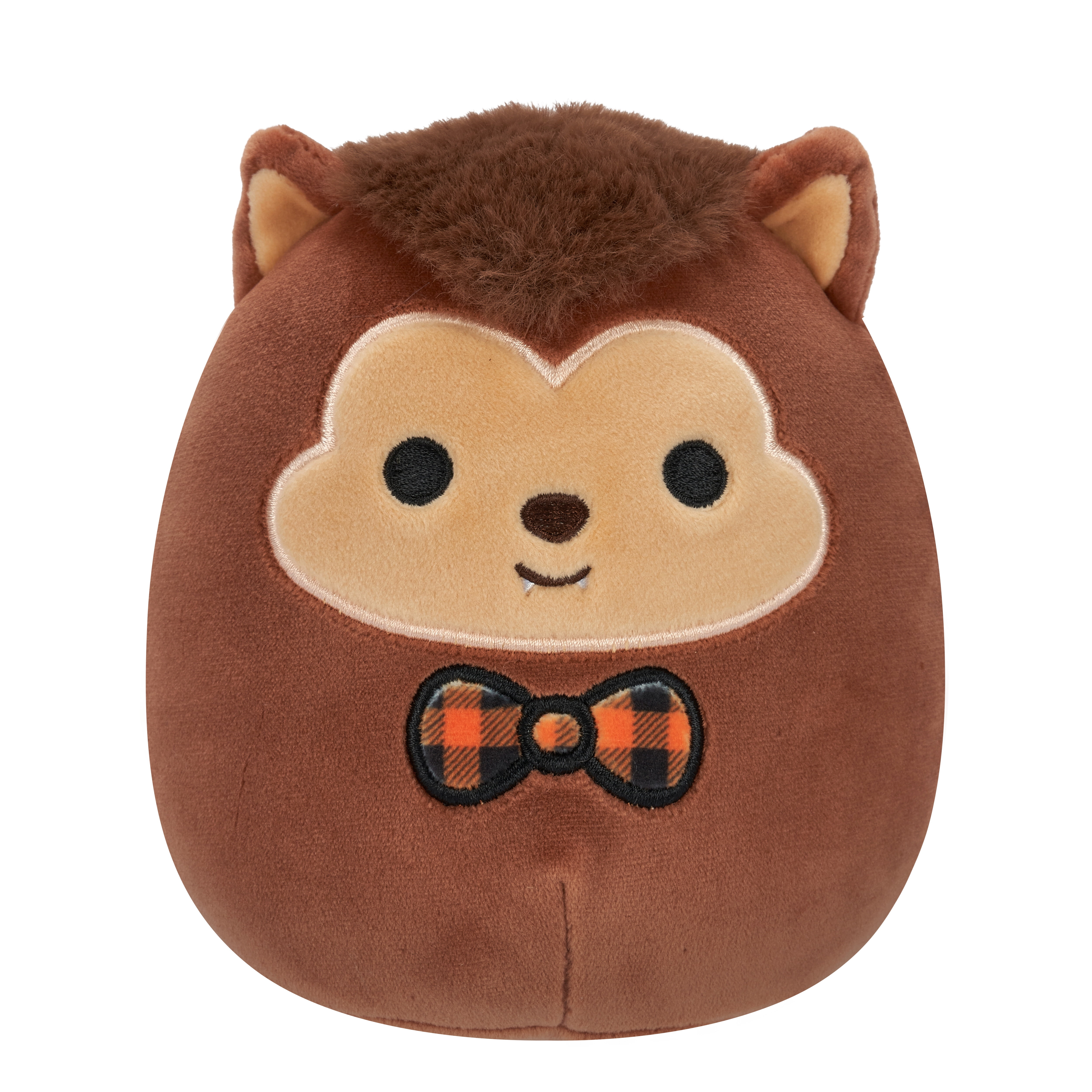 Squishmallows Official 5 inch Wade the Brown Werewolf with Plaid Bowtie ...